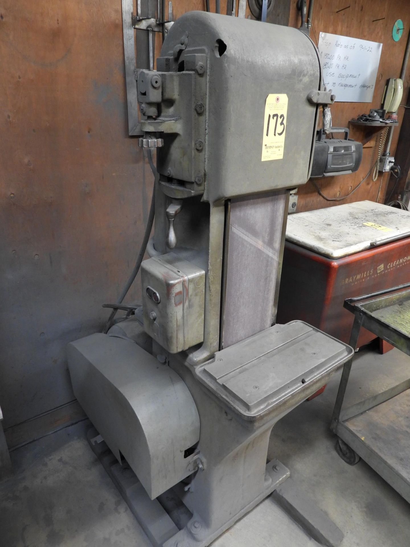 Porter-Cable G8, 8" Vertical Belt Sander, s/n 846, 7.5 HP, 230/460/3/60