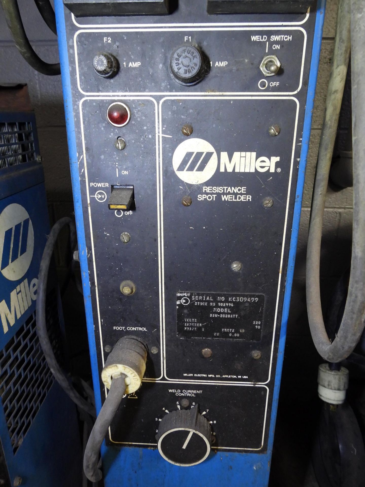 Miller Model SSW-2020ATT Spot Welder SN#KC309499, 20KVA,w/Miller ...