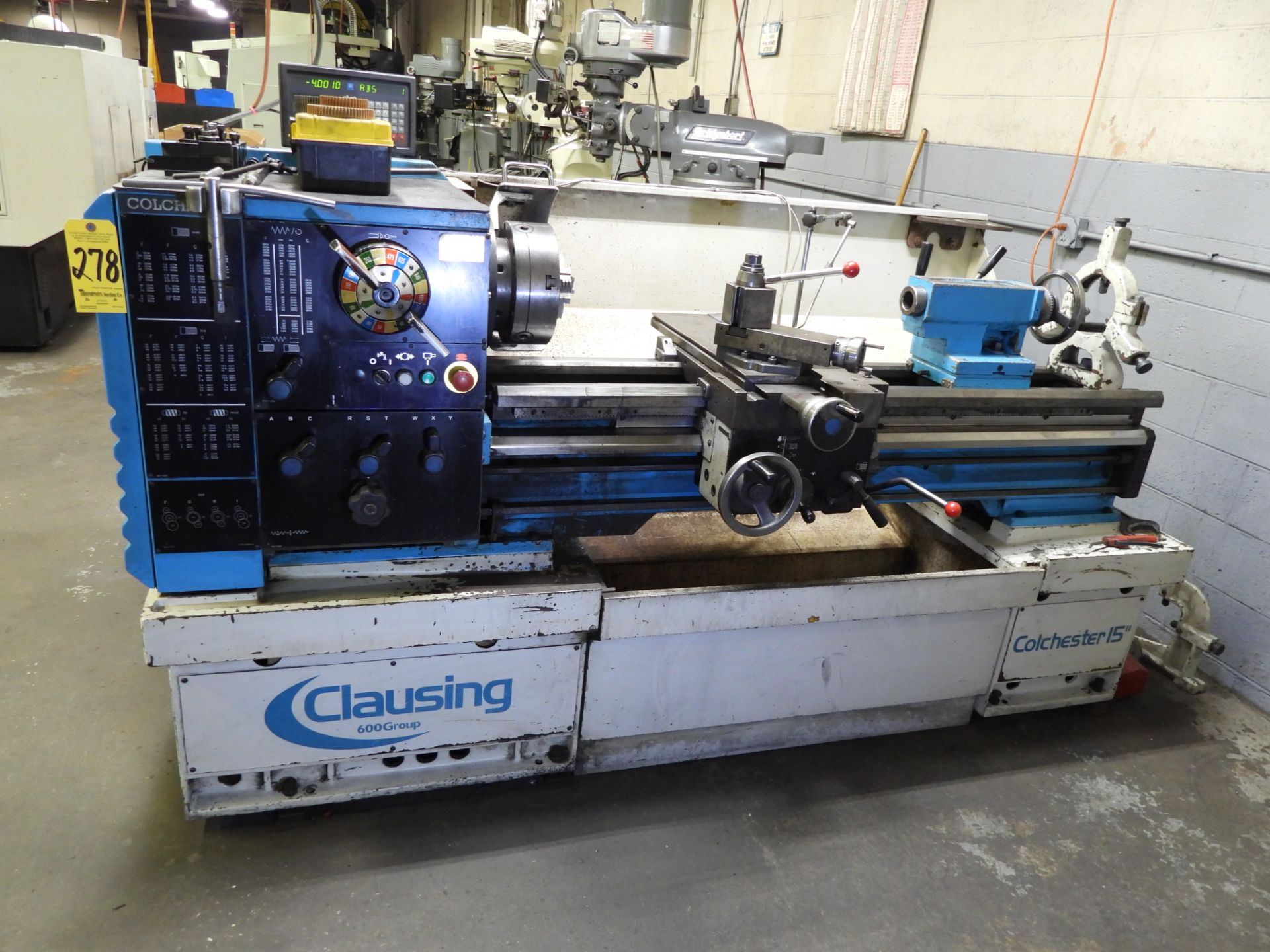 Clausing Colchester15"X50" Toolroom Lathe SN#DG0314, 10" 3-Jaw Chuck ...