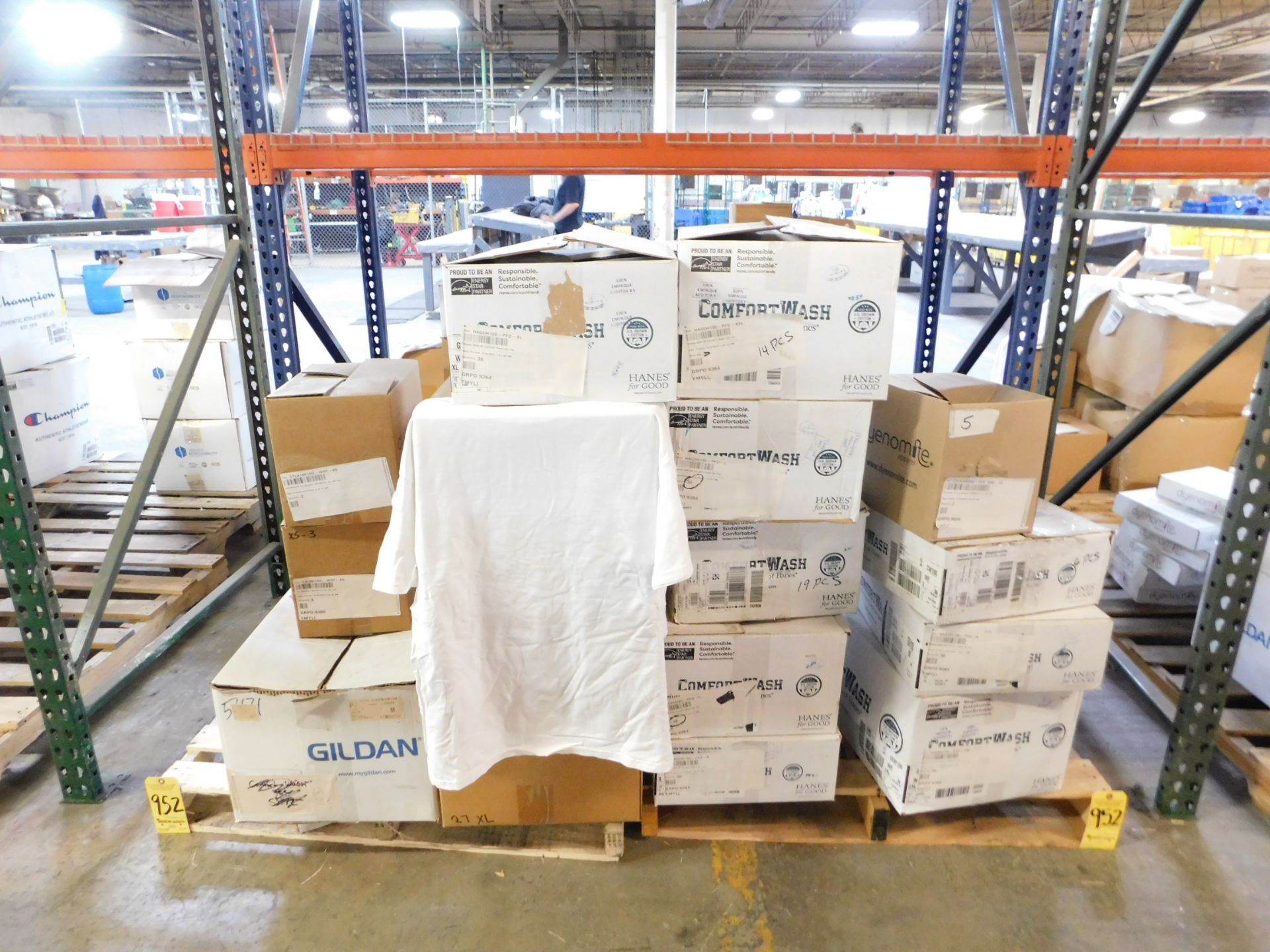 (2) Pallets Tee Shirts White , Approx. 14 Boxes, (Various Styles ...