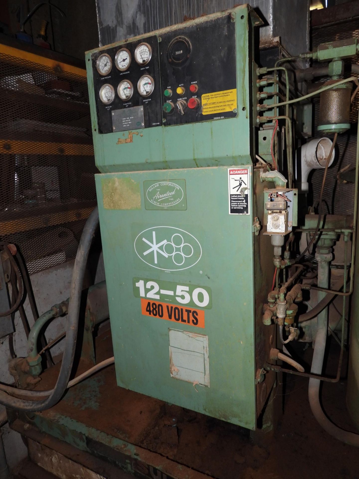 Sullair Model 12BS-50LACAC Rotary Screw Air Compressor, s/n 003-87232 ...