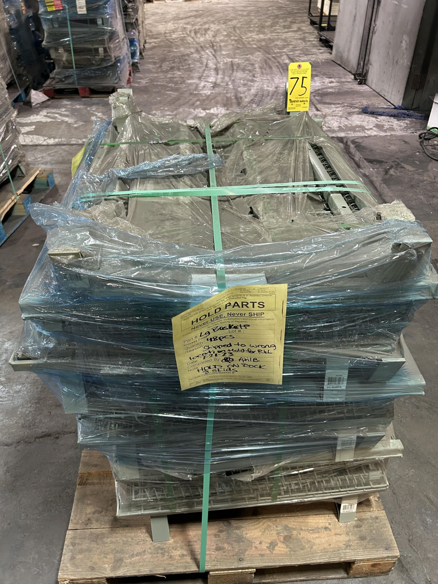 (6) Global Industrial Folding Wire baskets, 40"L x 32"W x 34-1/2"H ...