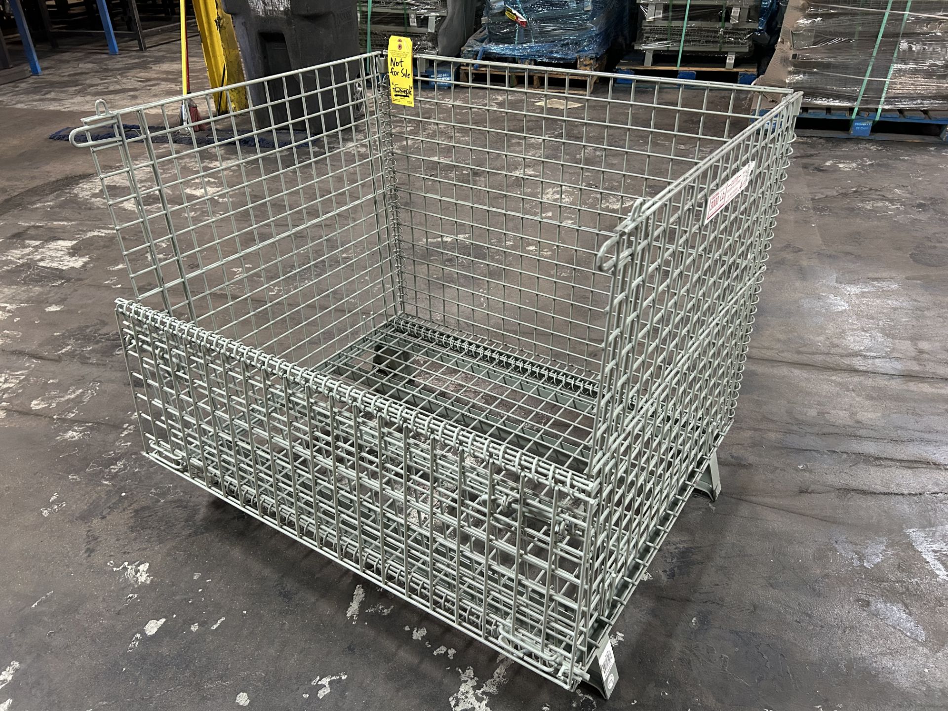 (6) Global Industrial Folding Wire baskets, 40"L x 32"W x 34-1/2"H ...