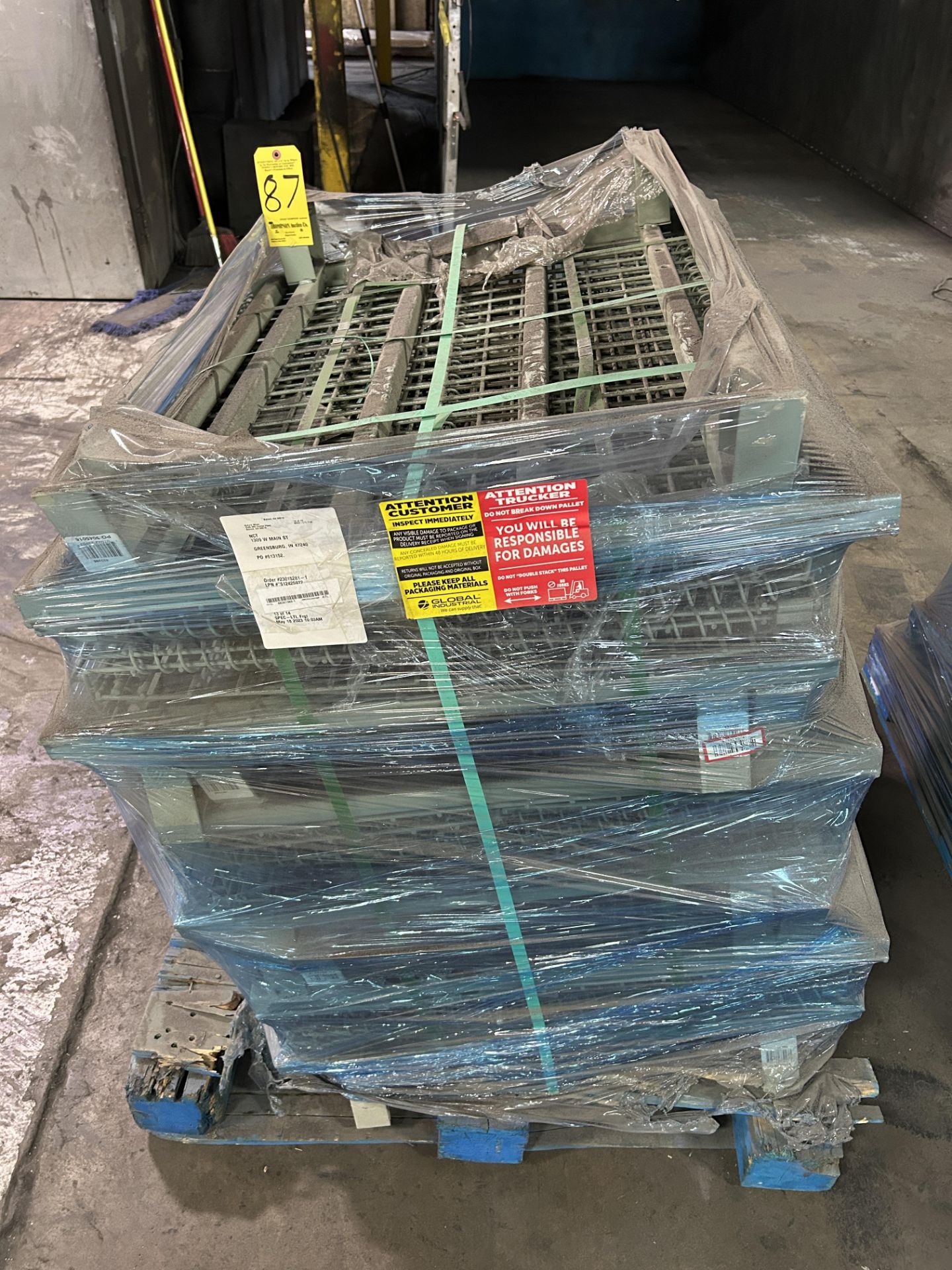 (6) Global Industrial Folding Wire baskets, 40"L x 32"W x 34-1/2"H ...