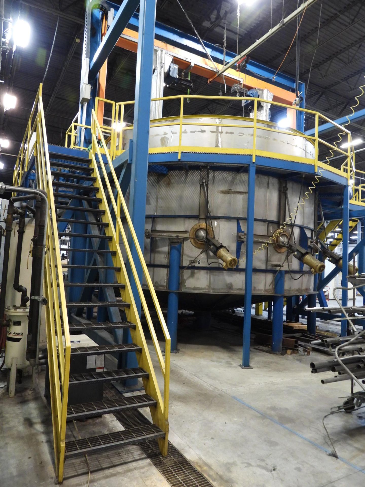 Approx 20' Diameter Stainless Steel Mixing Tank w/ Supporting Steel ...