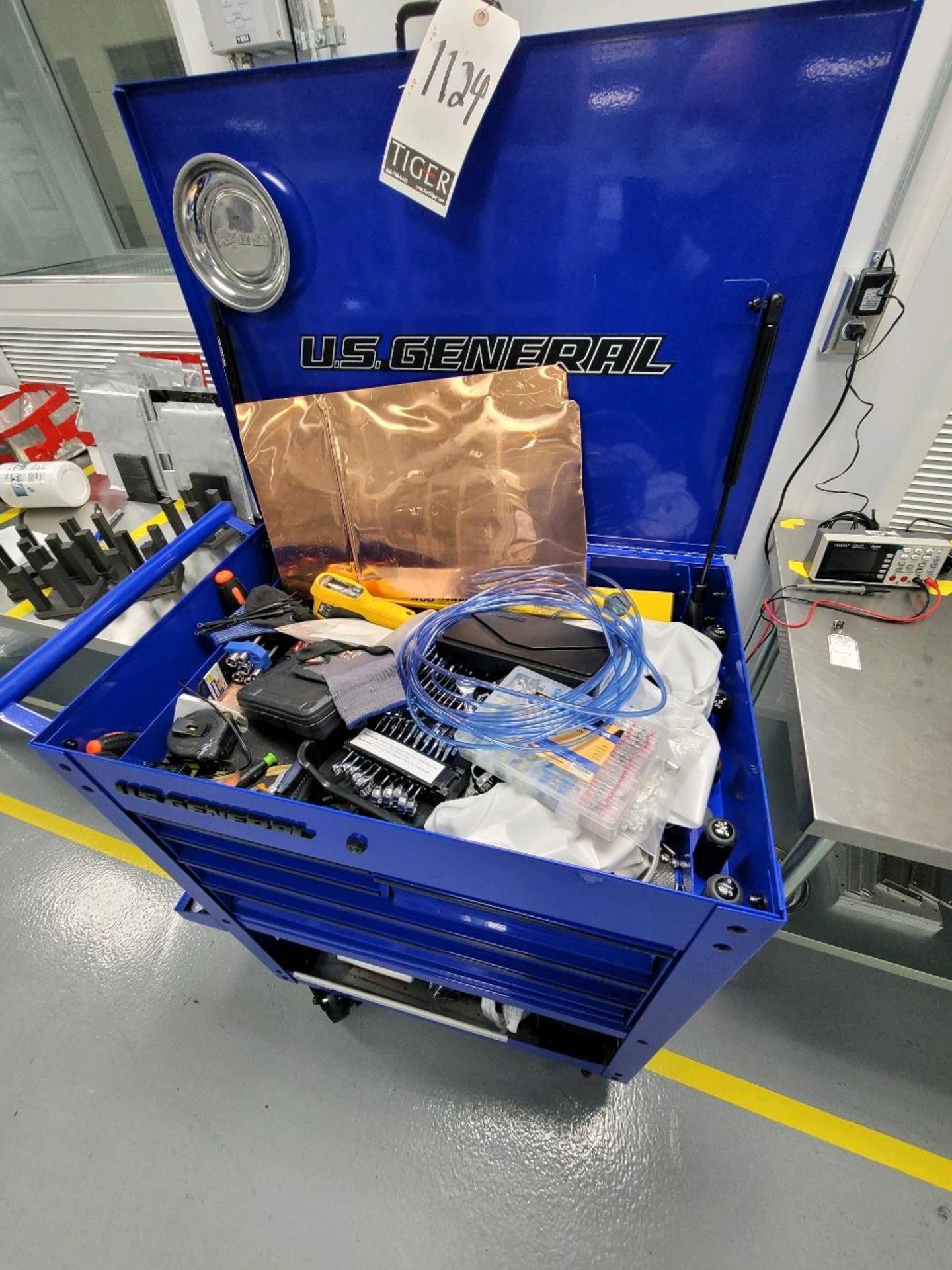 US General Mobile Tool Chest w/ Contents Consisting of Wrenches, Pliers ...
