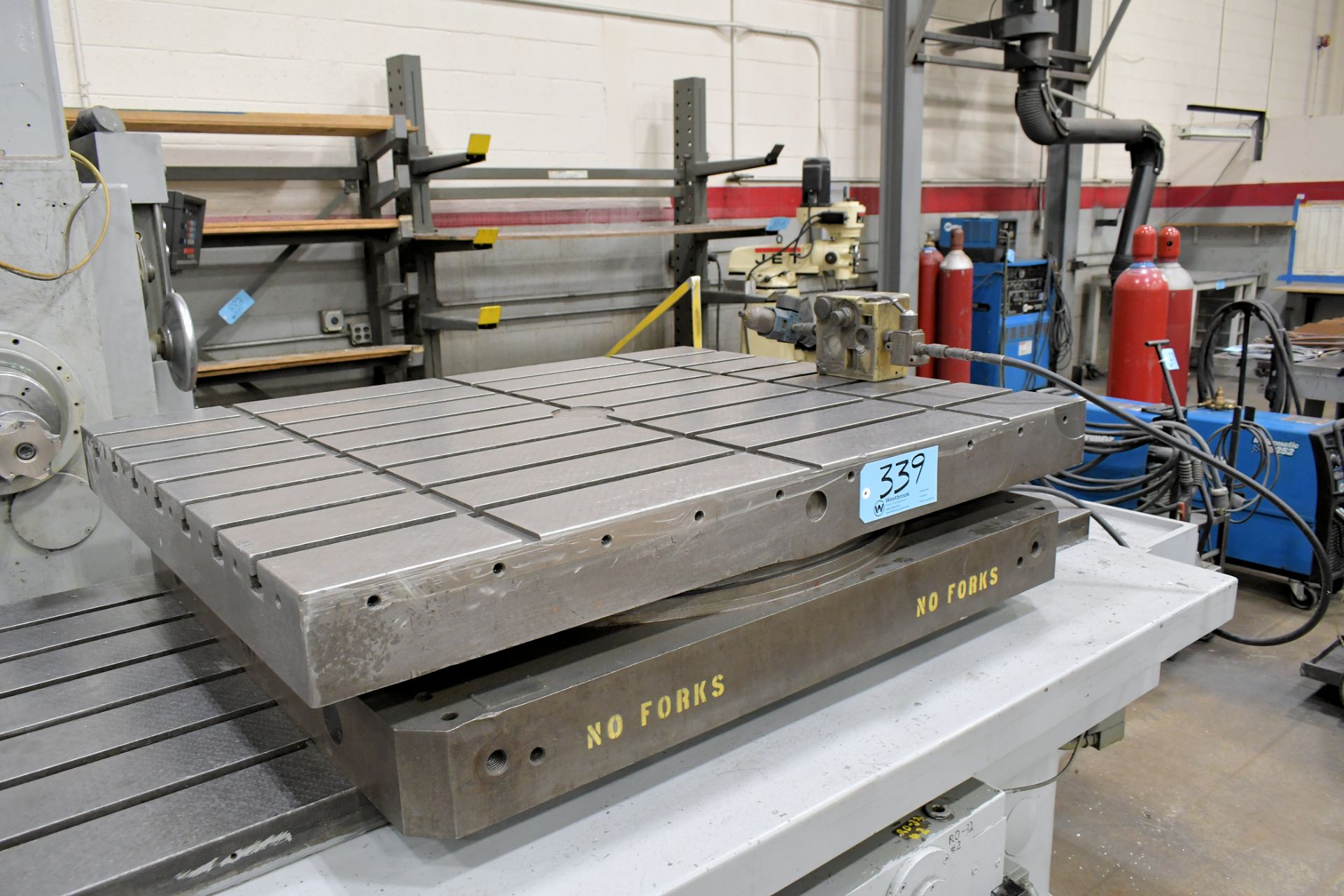 40" x 50" DeVlieg Brand Air Bearing Rotary Index Table, T-Slotted