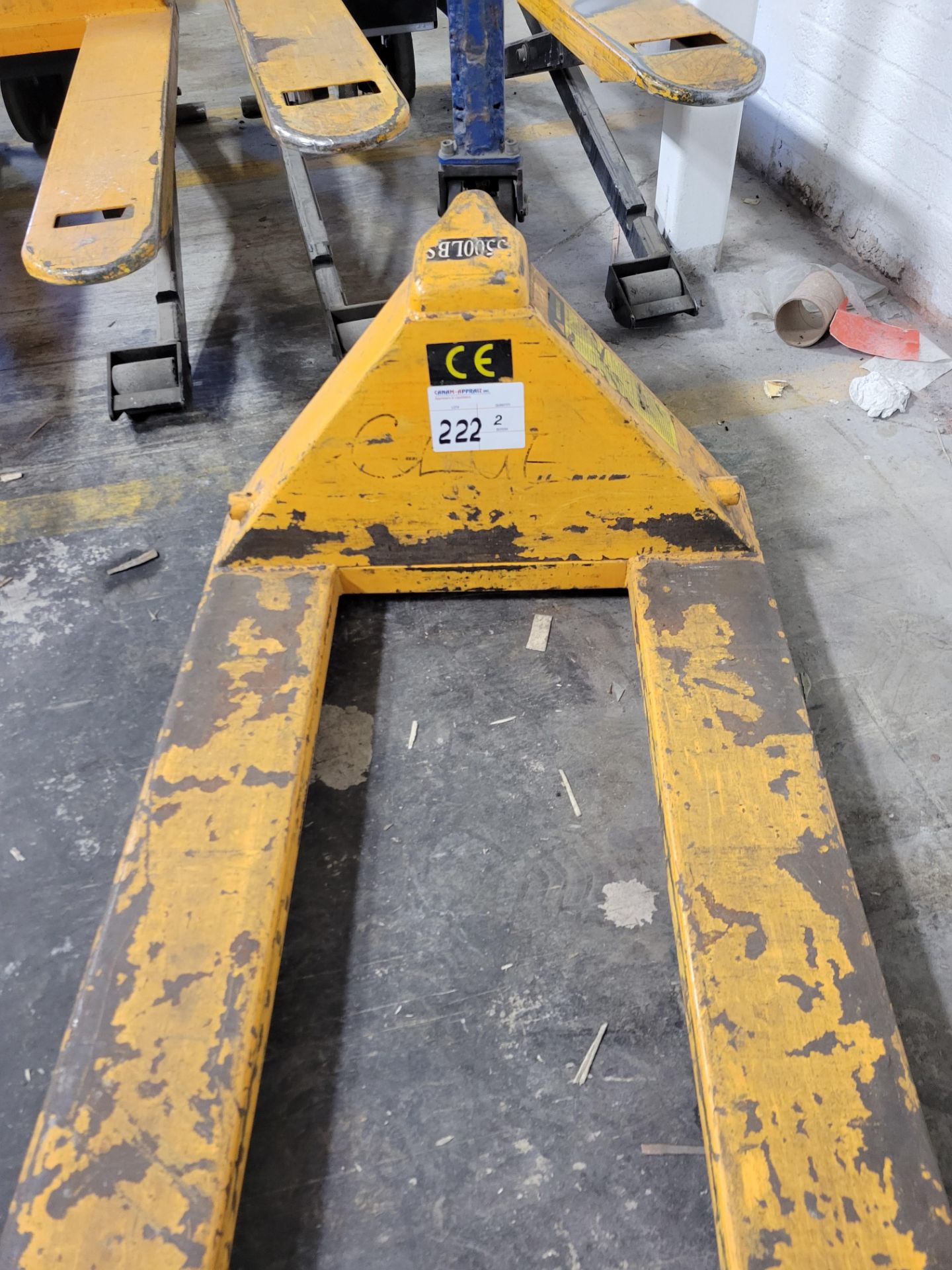 Pair of Yellow Manual Pallet Jacks: (1) 5500 lb Capacity Lift-Rite, (1 ...