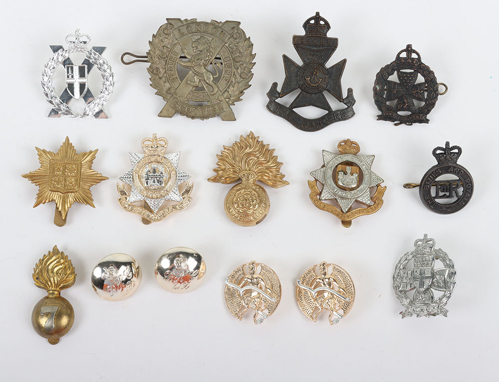 Assortment of British Military Cap Badges, Collars & Buttons. Versions ...