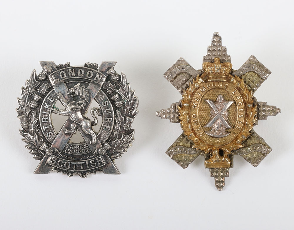A Superb London Scottish Silver Officer’s Collar Badge accompanied with ...