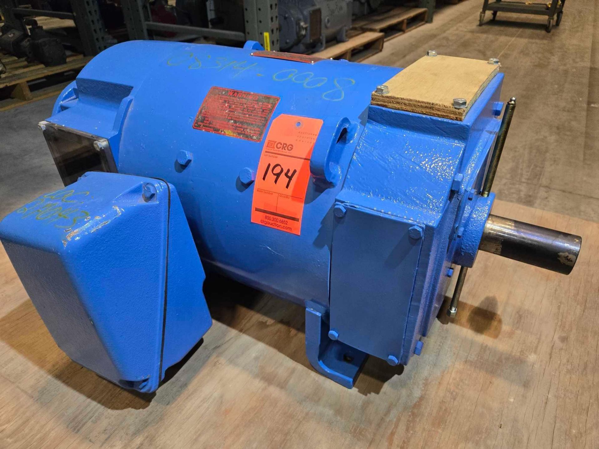 General Electric 40 HP DC motor m/n 5CD183SA850B801, s/n HR-3-10-HR ...