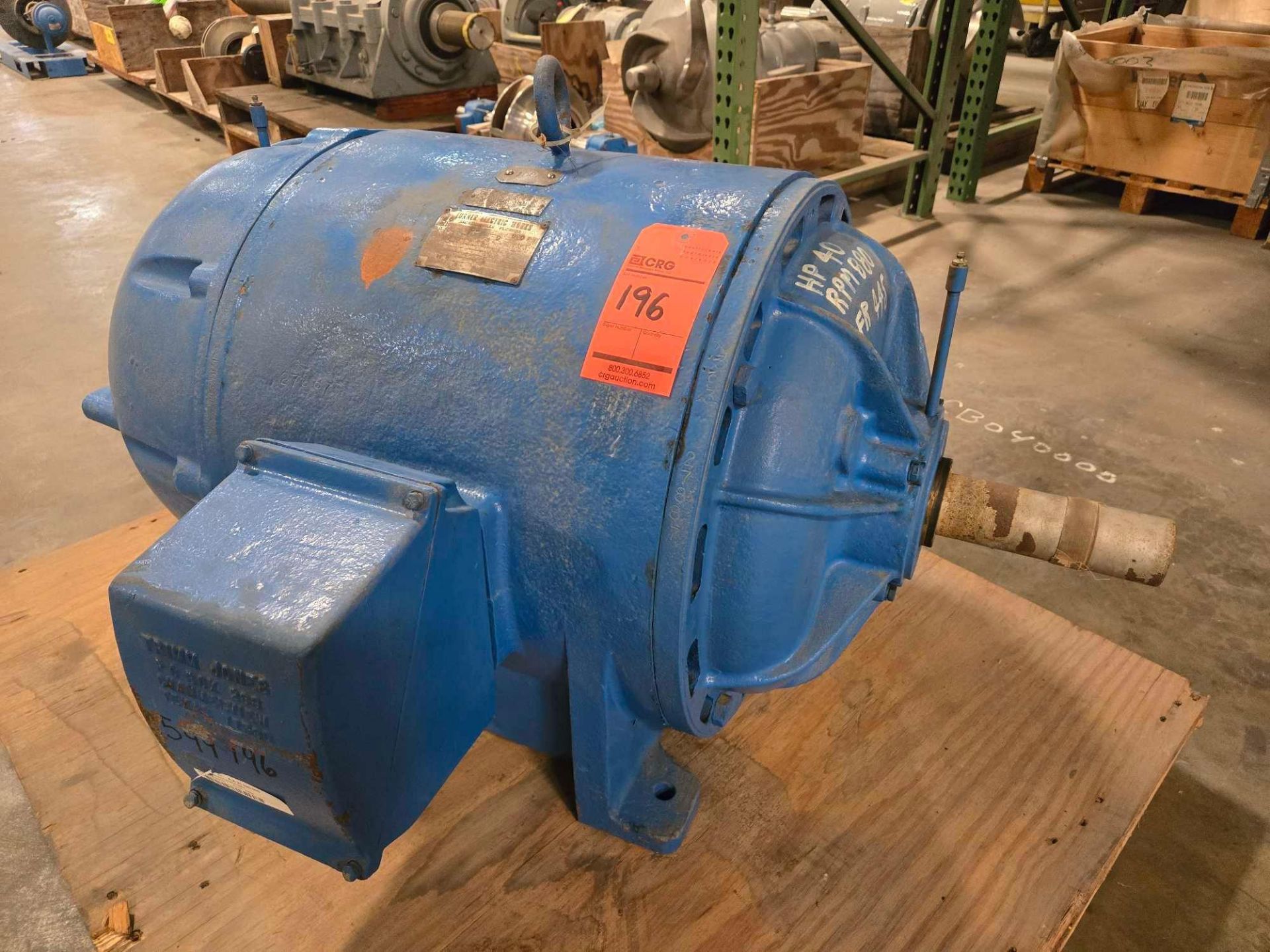 Turner Electric Works 40 HP motor, 880 RPM's, 440V, 445 frame, (CB0400)