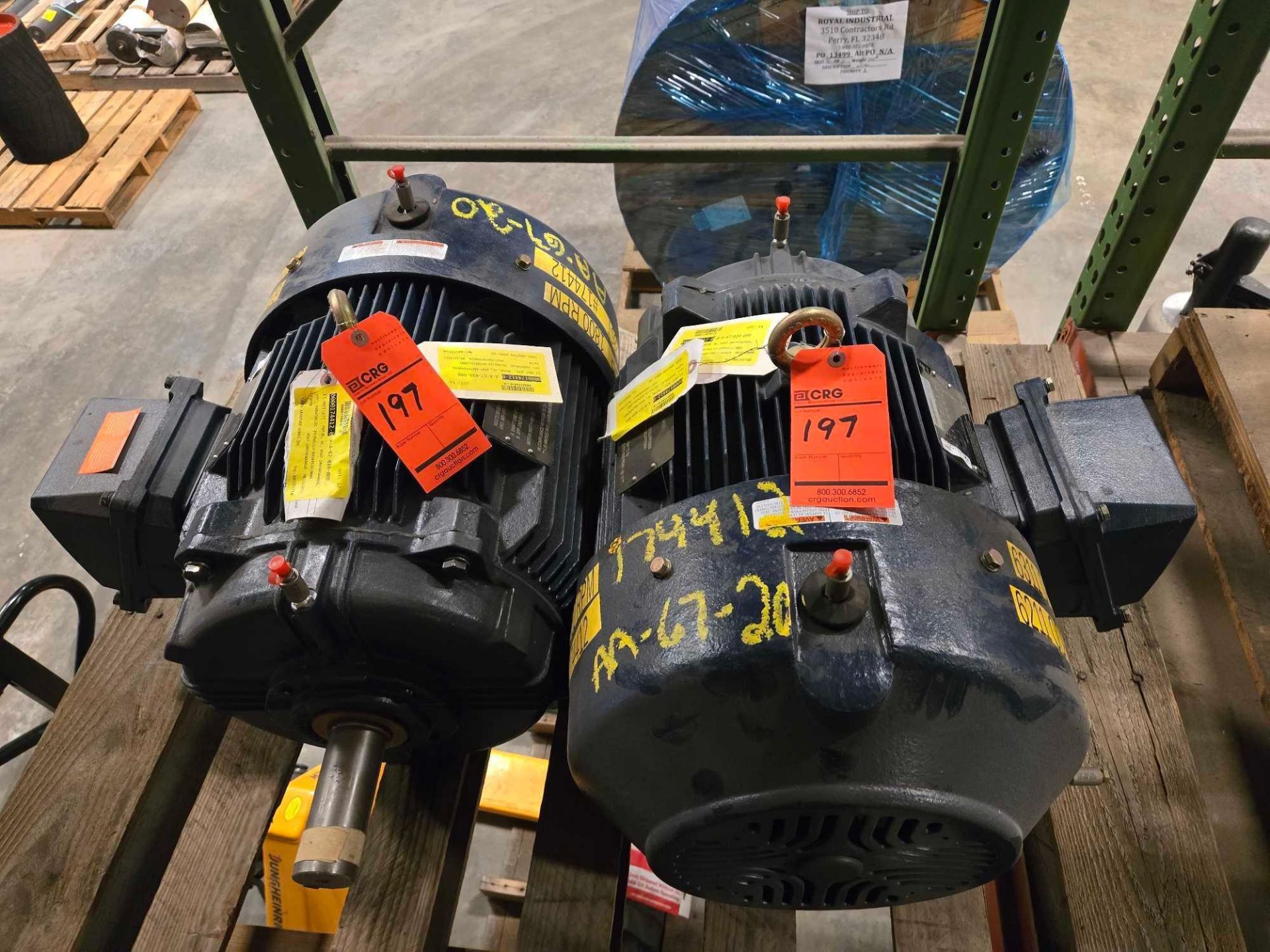 Lot of (2) Marathon 30 HP motors m/n YF286THFCD9026CC M, s/n C-MM207839 ...