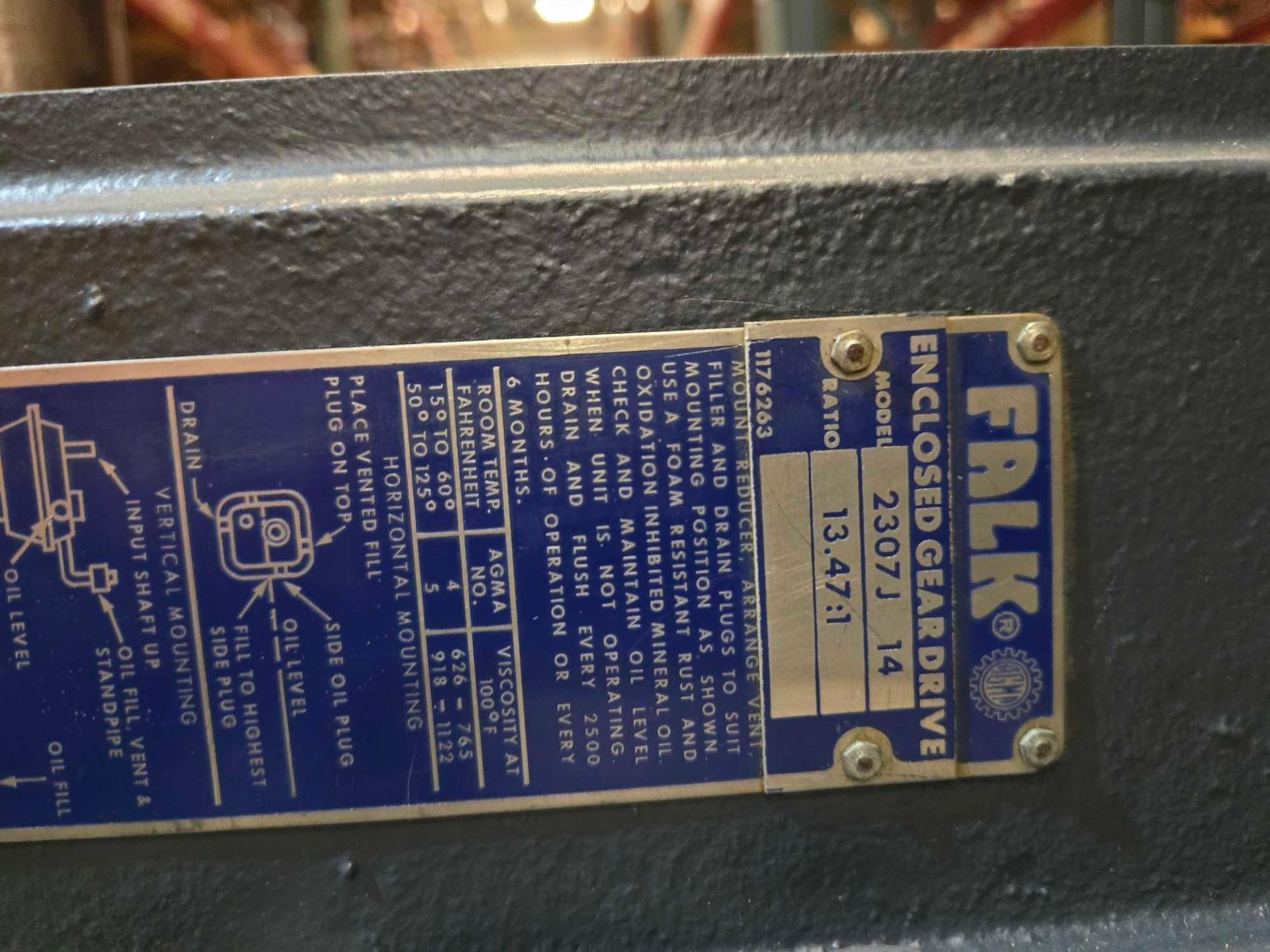 Falk Gear Drive reducer m/n 2307J 14, 13.47:1 Ratio, (AC60)