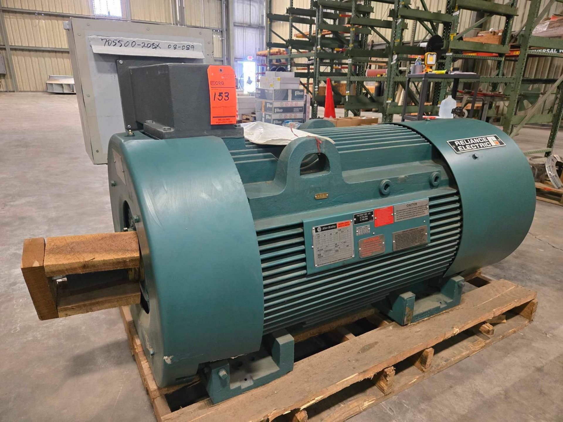 Reliance Electric 450 HP variable speed large A-C motor, s/n VAM7159726 ...