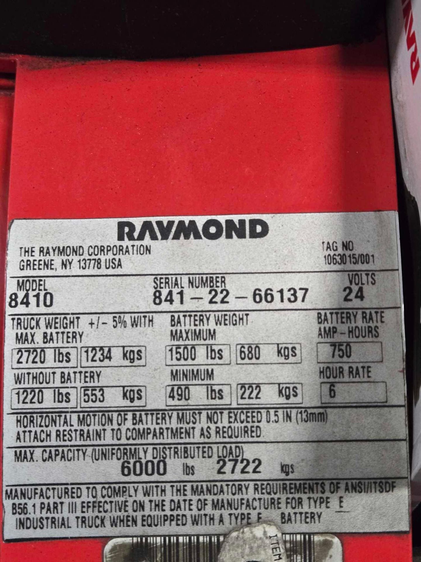 2022 Raymond Stand On Electric Pallet Jack, Model 8410, 6,000 Lb ...