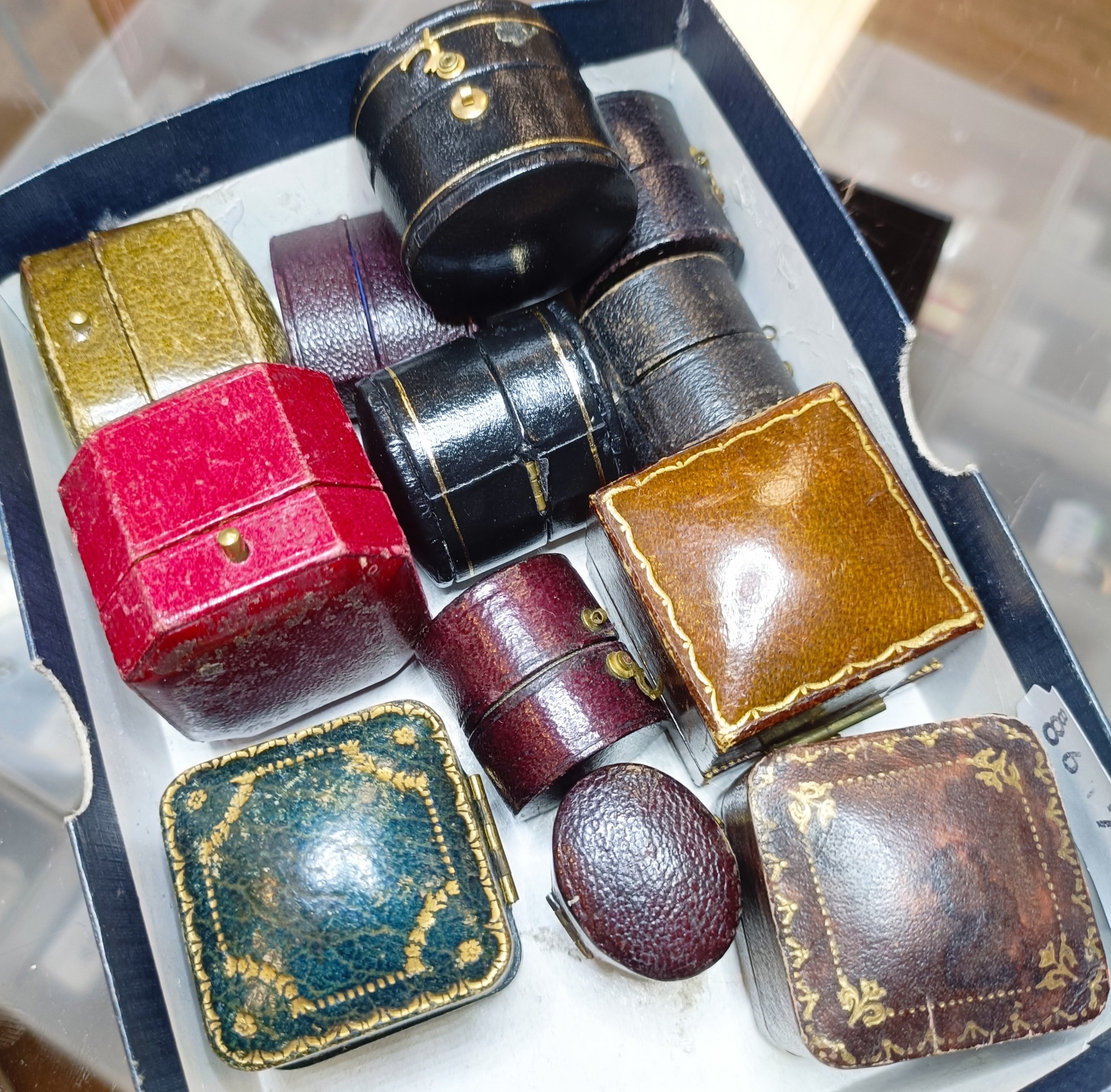 Assorted vintage ring boxes