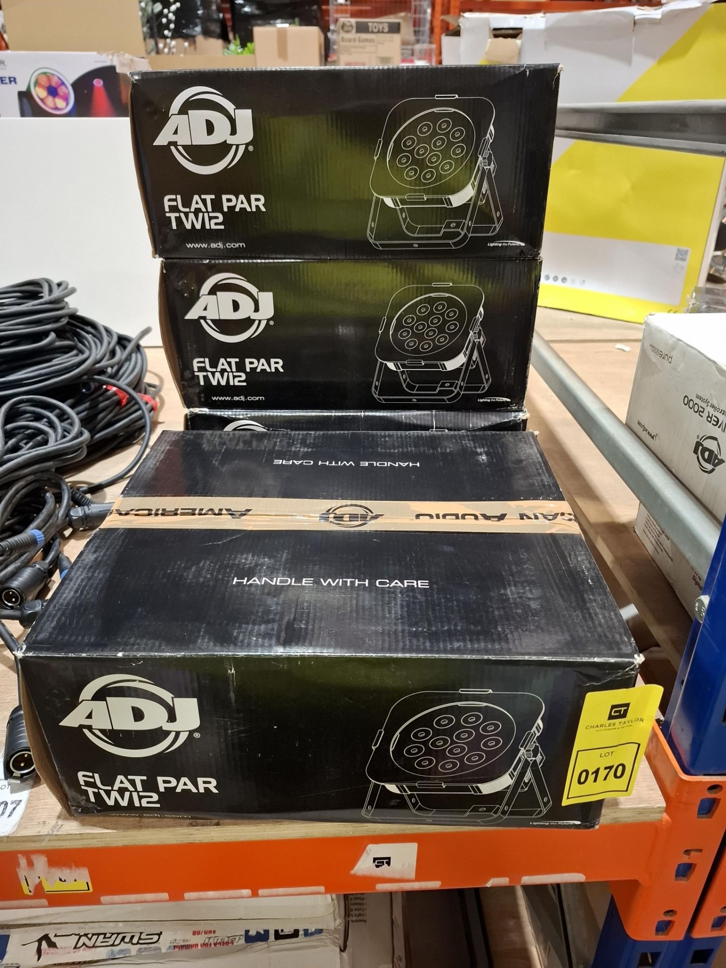 4 X GRADE B ADJ FLAT PAR TW12 LED LIGHTS (UNTESTED)