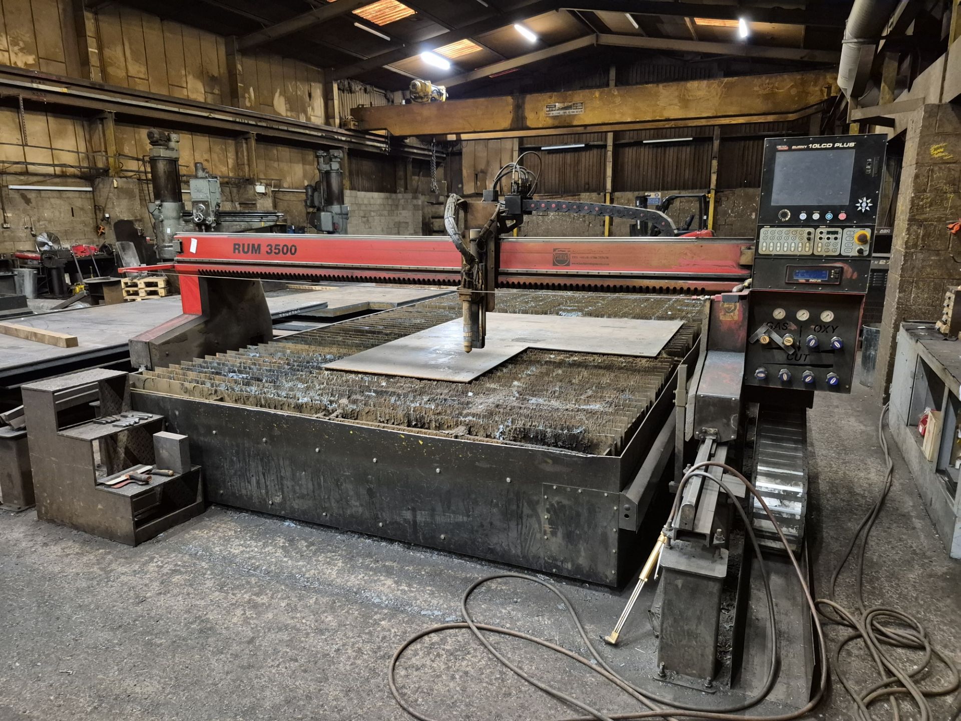 RUM 3500 SNGLE HEAD CNC PLASMA PROFILE CUTTING MACHINE WITH LINCOLN ...