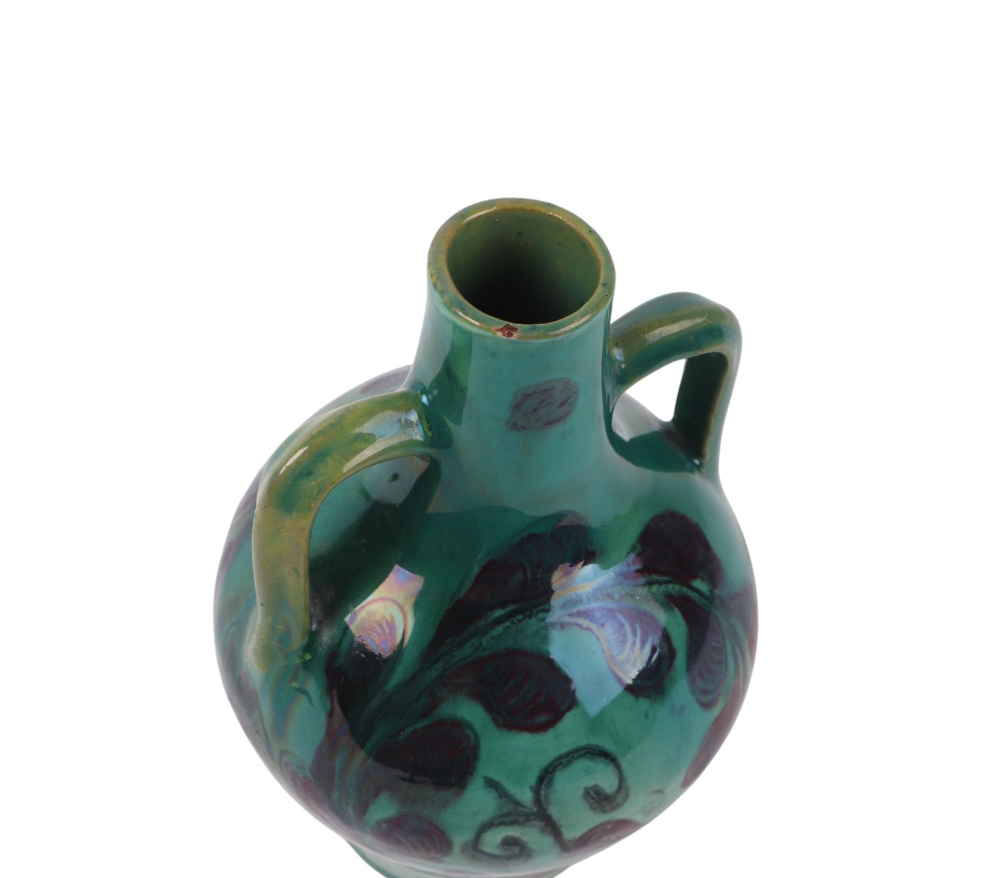 A Della Robbia Moorish pottery twin-handled vase by Arthur E Bells ...