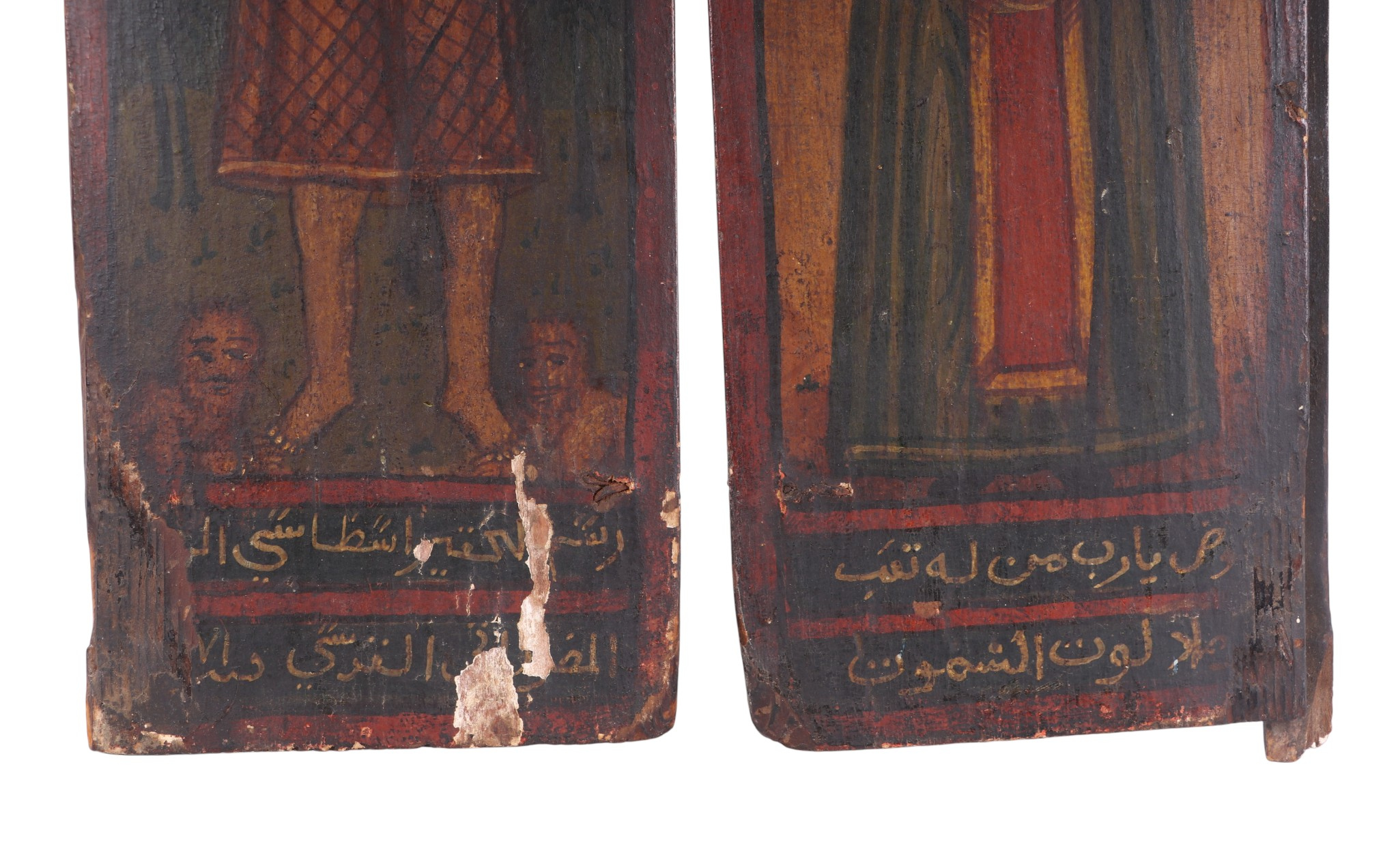 A pair of 18th century Ottoman Egyptian Coptic Christian icon painted ...