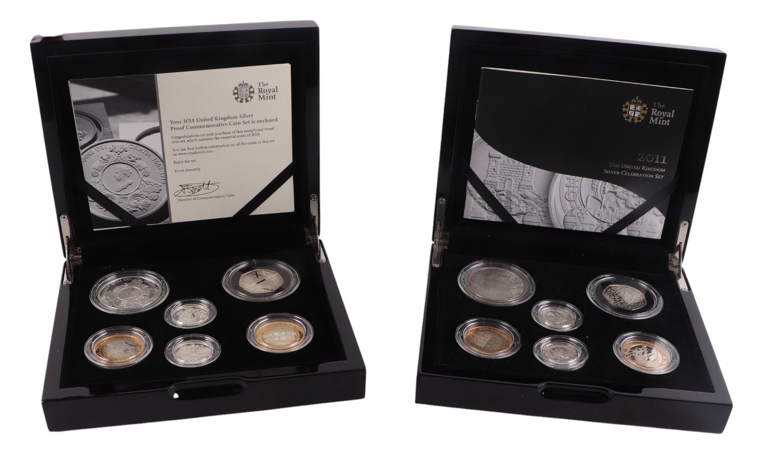 Royal Mint silver proof sets, 2011 silver celebration and 2014 ...