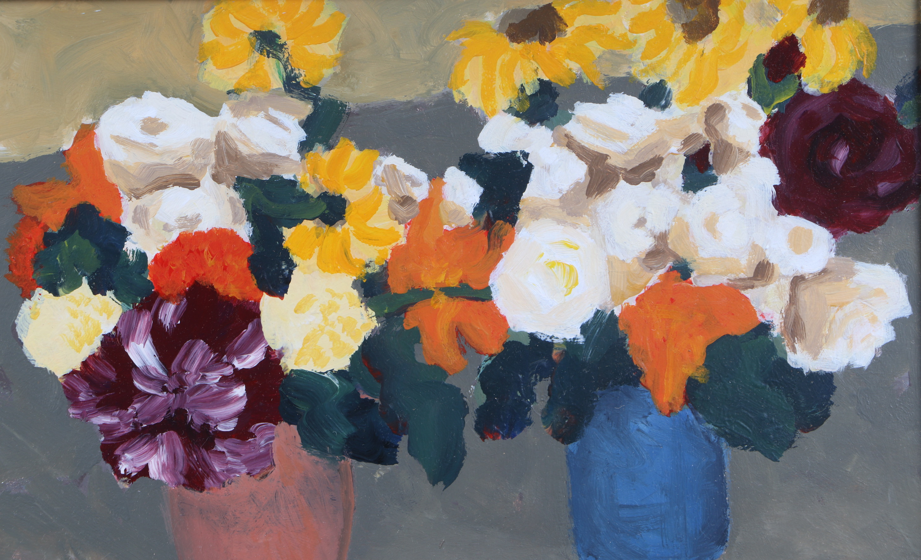 Lauren Lindee (20th century school) - Still Life 'Mixed Flowers ...