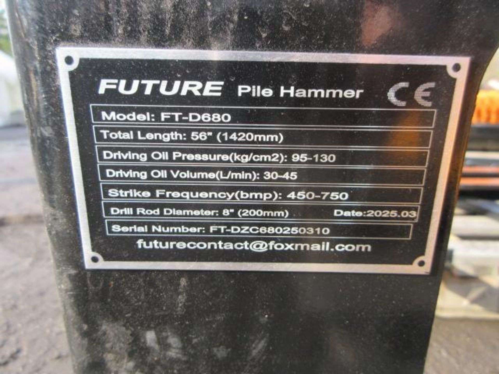 2025 FUTURE FT-D680 SKID STEER PILE HAMMER (UNUSED)