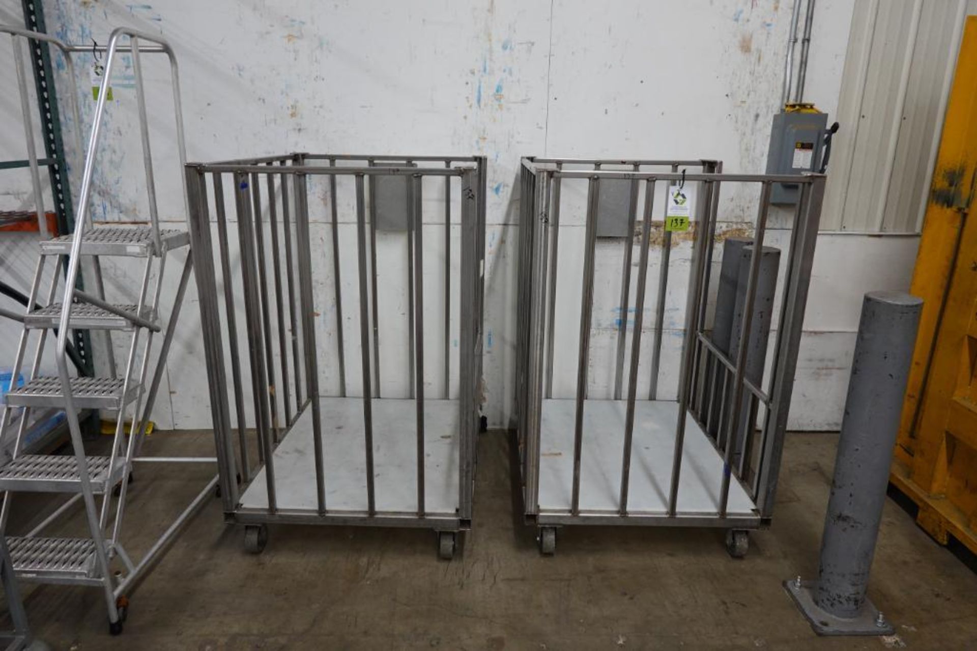 SS cardboard recycling carts, 48 in. x 40 in. x 56 in. tall, on casters ...
