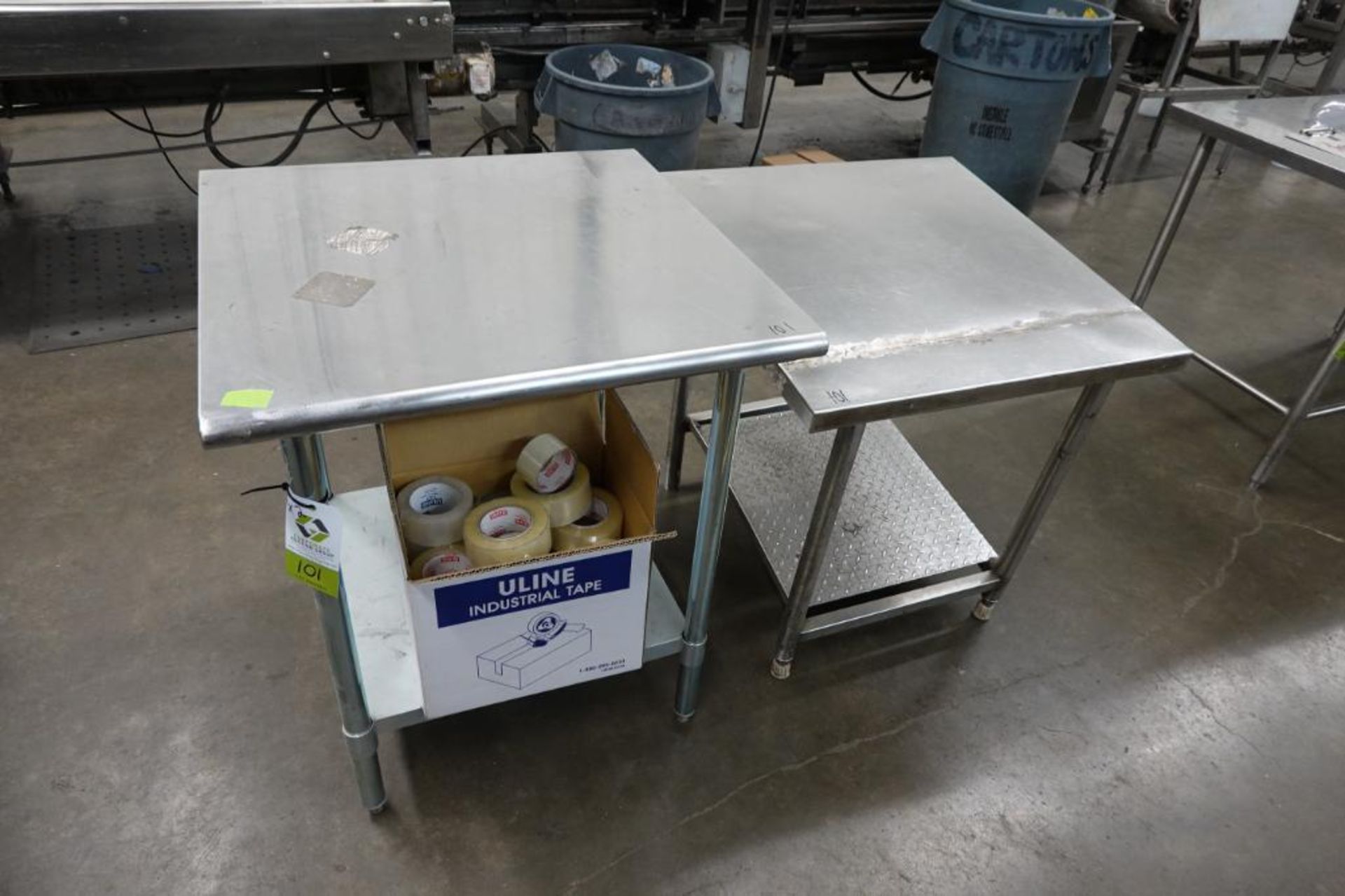 (2) SS tables, 30 in. x 30 in. (LOT)**{3rd Party Simple Rigging and ...