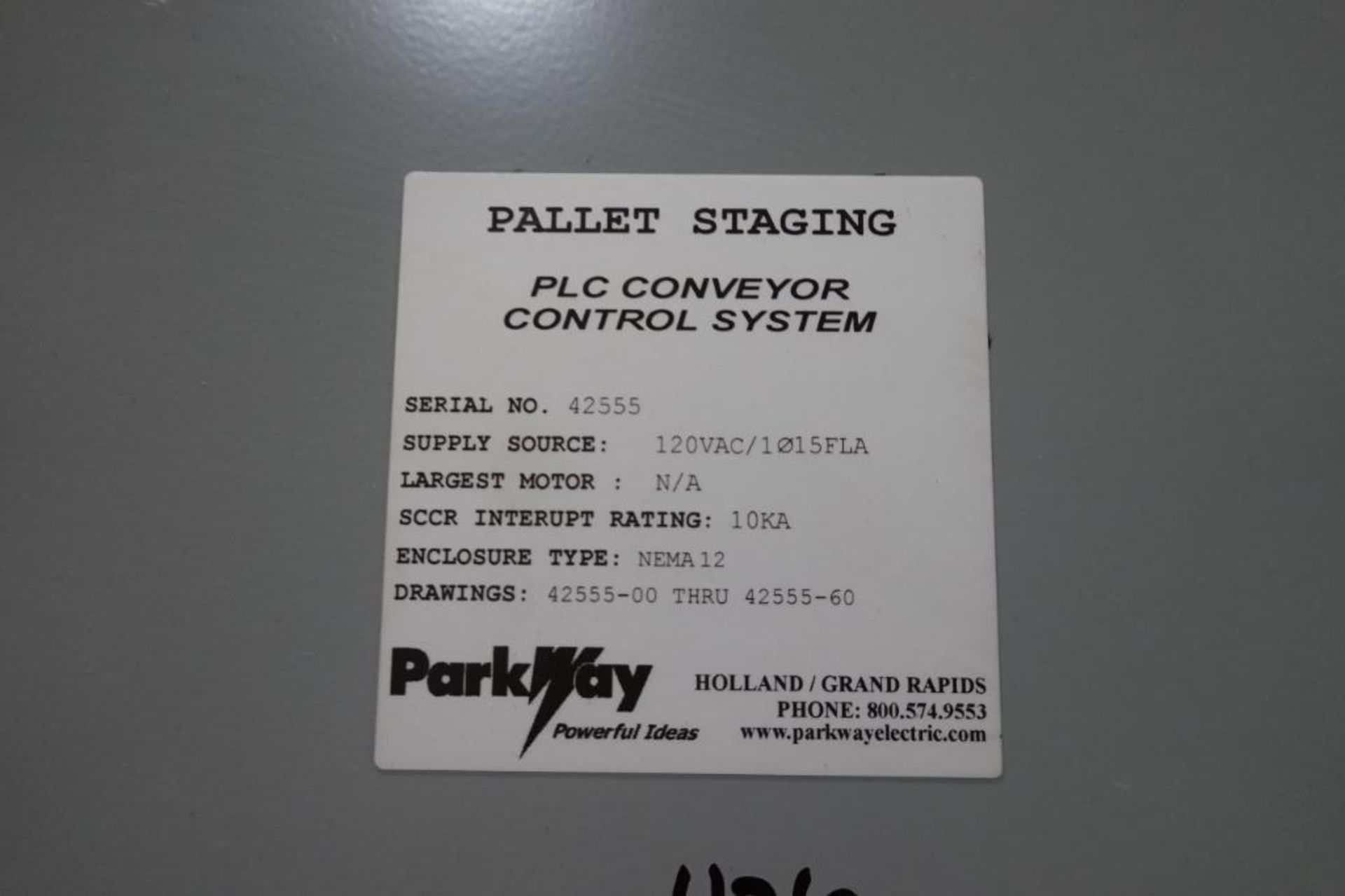 Parkway 2-door conveyor control panel, 72 in. x 12 in. x 82 in **{3rd ...
