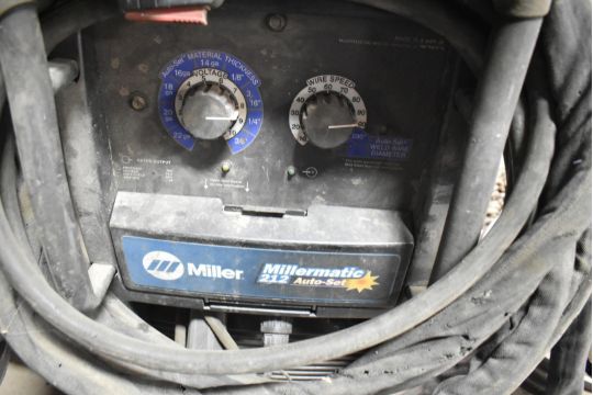 MILLER MILLERMATIC 212 MIG WELDER WITH FLUX CABLES, GUN AND FLUX GUN S ...
