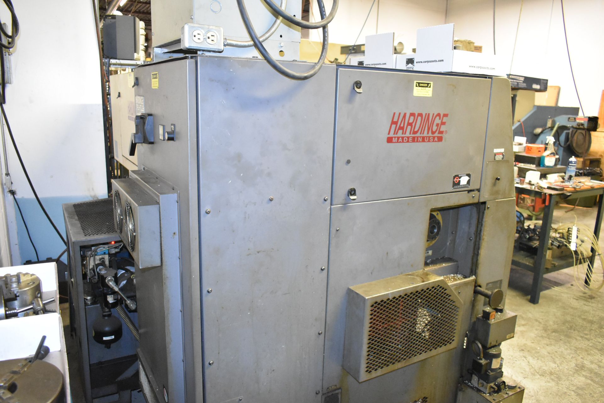 HARDINGE SG-42 CNC TURNING CENTER WITH GE FANUC SERIES 18T CNC CONTROL ...