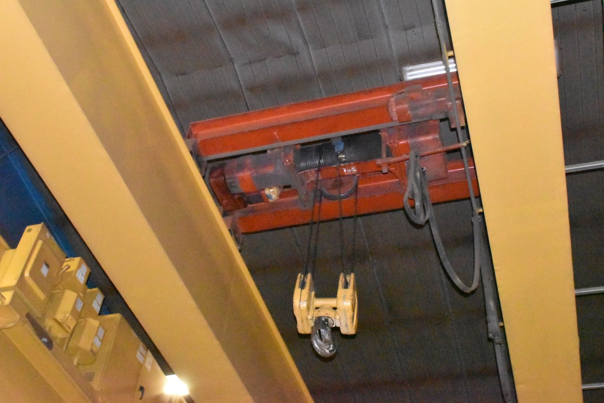 DEMAG DOUBLE GIRDER 15-TON CAPACITY OVERHEAD BRIDGE CRANE WITH PENDANT ...