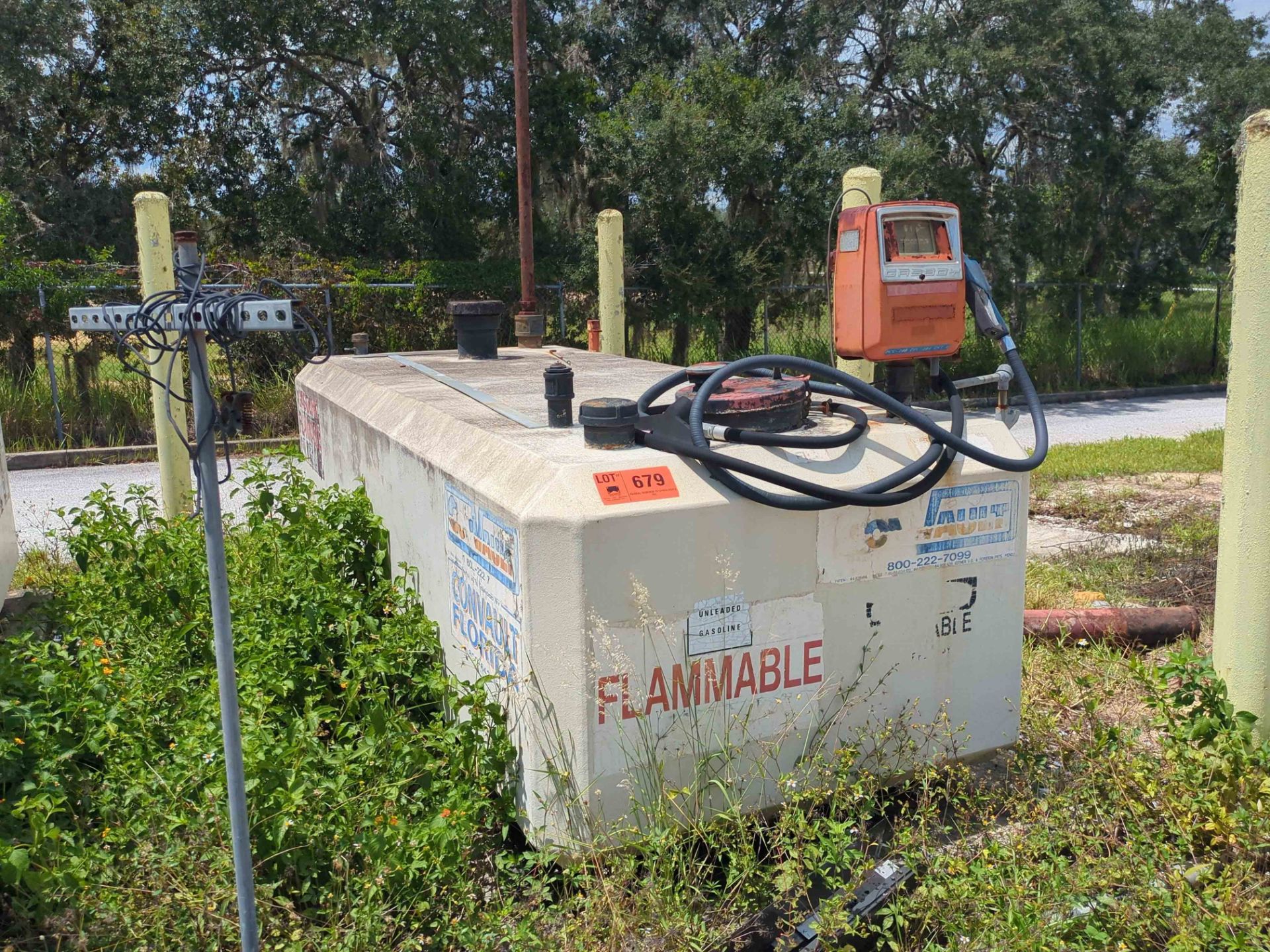 { Choice of lots: 678, 679 } OUTDOOR FUEL TANK WITH PUMP & NOZZLE (CI ...