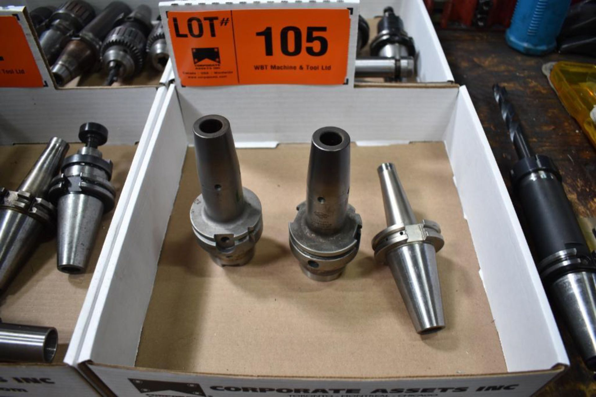 { Choice of lots: 88, 105 } LOT/ (3) HSK63 TOOL HOLDERS