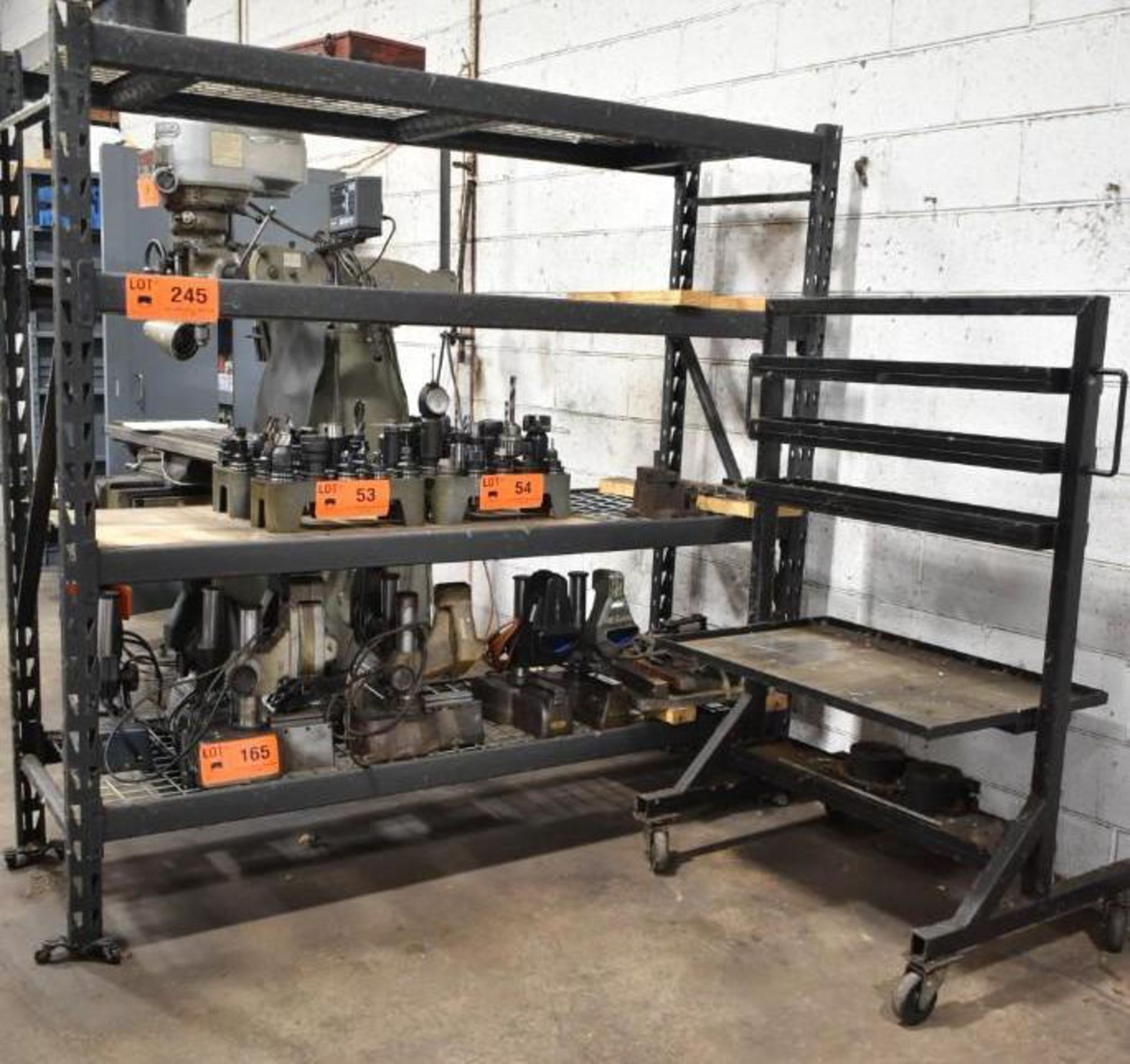 { Group of lots: 245, 246 } LOT/ ROLLING 4-TIER SHELF & ROLLING SHOP ...