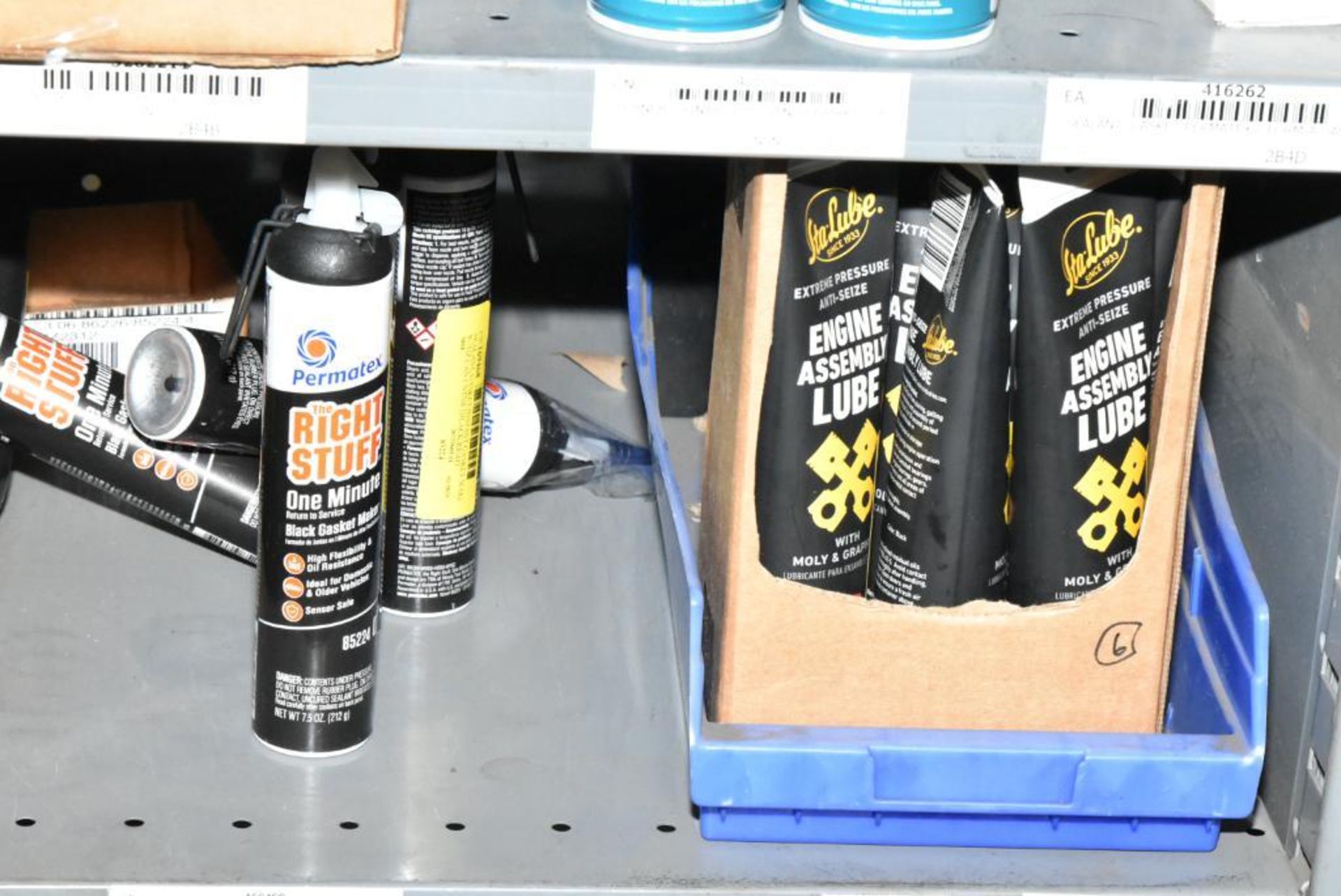 LOT/ CONTENTS OF SHELF - INCLUDING ADHESIVES, CHEMICALS, LUBRICANTS ...