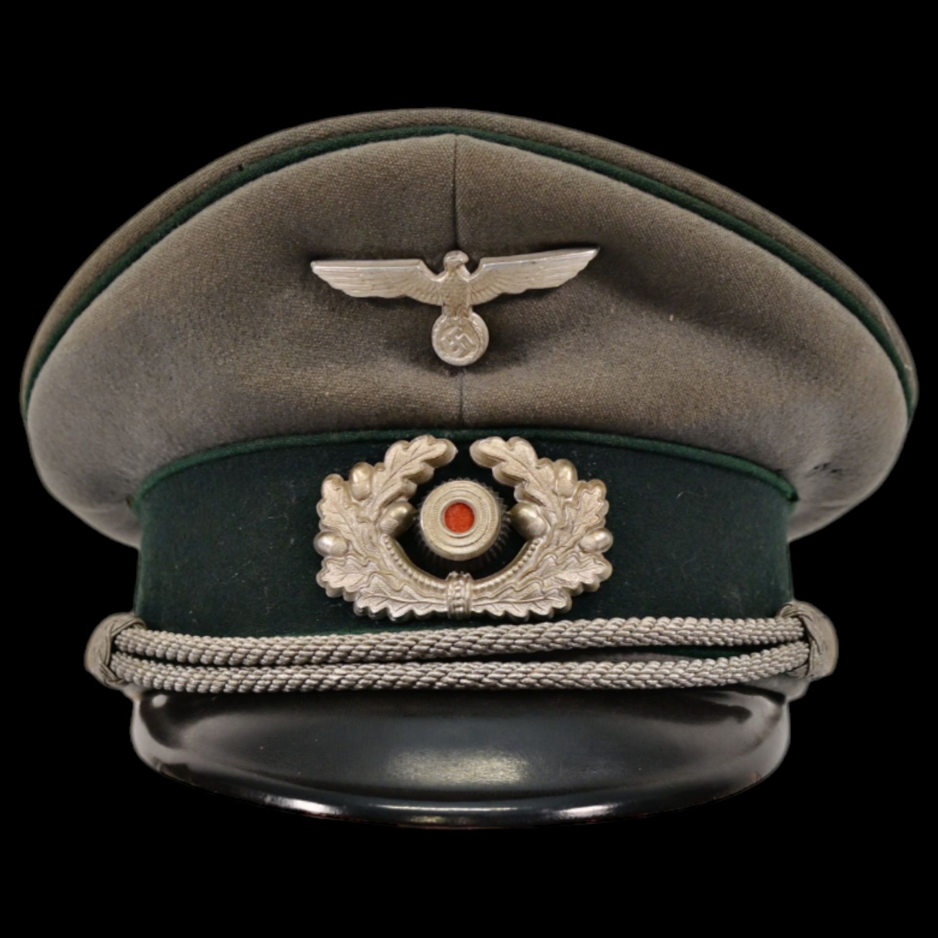 WWII Nazi German Mountain Troop, JAGER, Officer visor cap, featuring ...