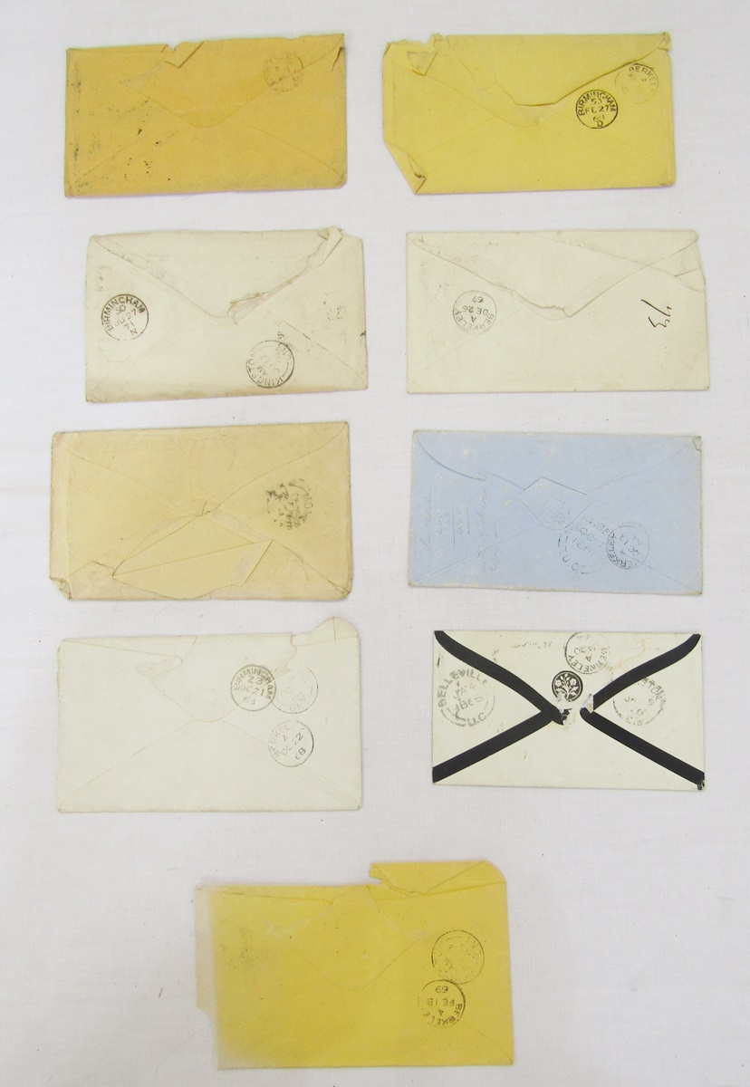 Canada/USA stamps: Packet of 1861-1871 covers to Berkeley solicitor (8 ...