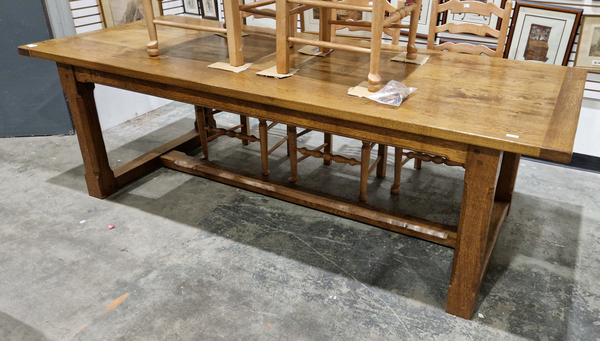 Modern oak refectory table by James Fittall of Quercus Furniture, 78cm ...