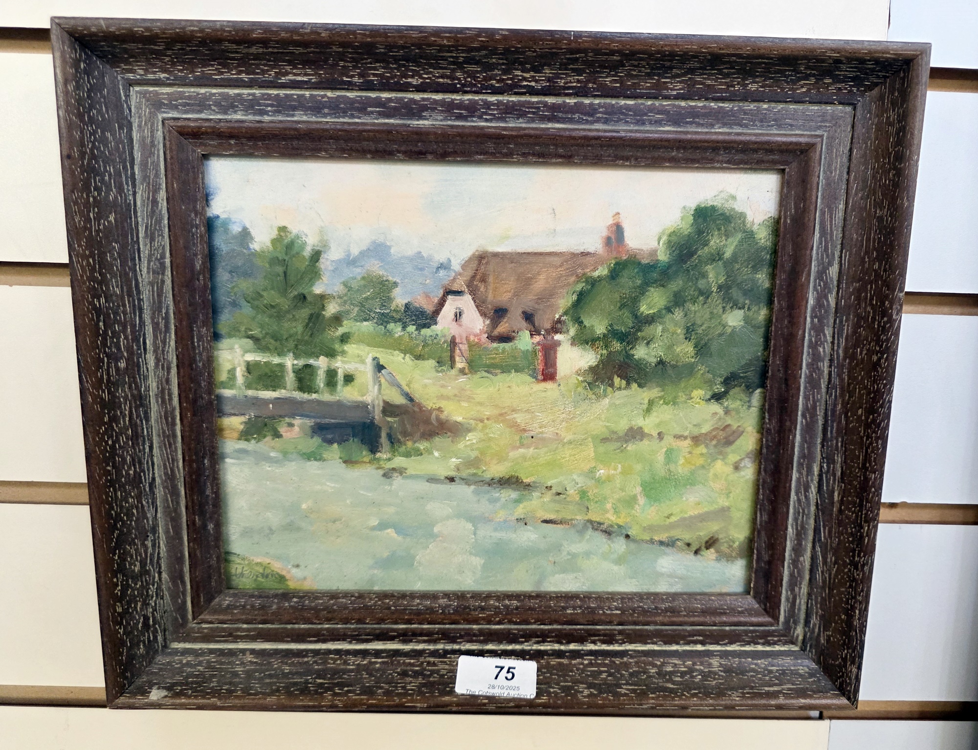 Ronald Thexton (1916-2002) Oil on board "Cottage Near Hungerford" 1989 ...