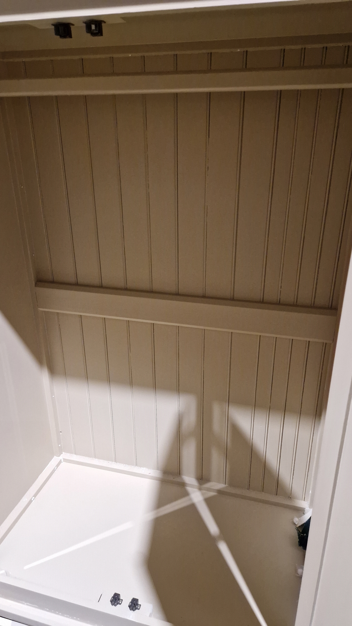 Modern wooden painted quadruple wardrobe in the Shaker style, the plain ...