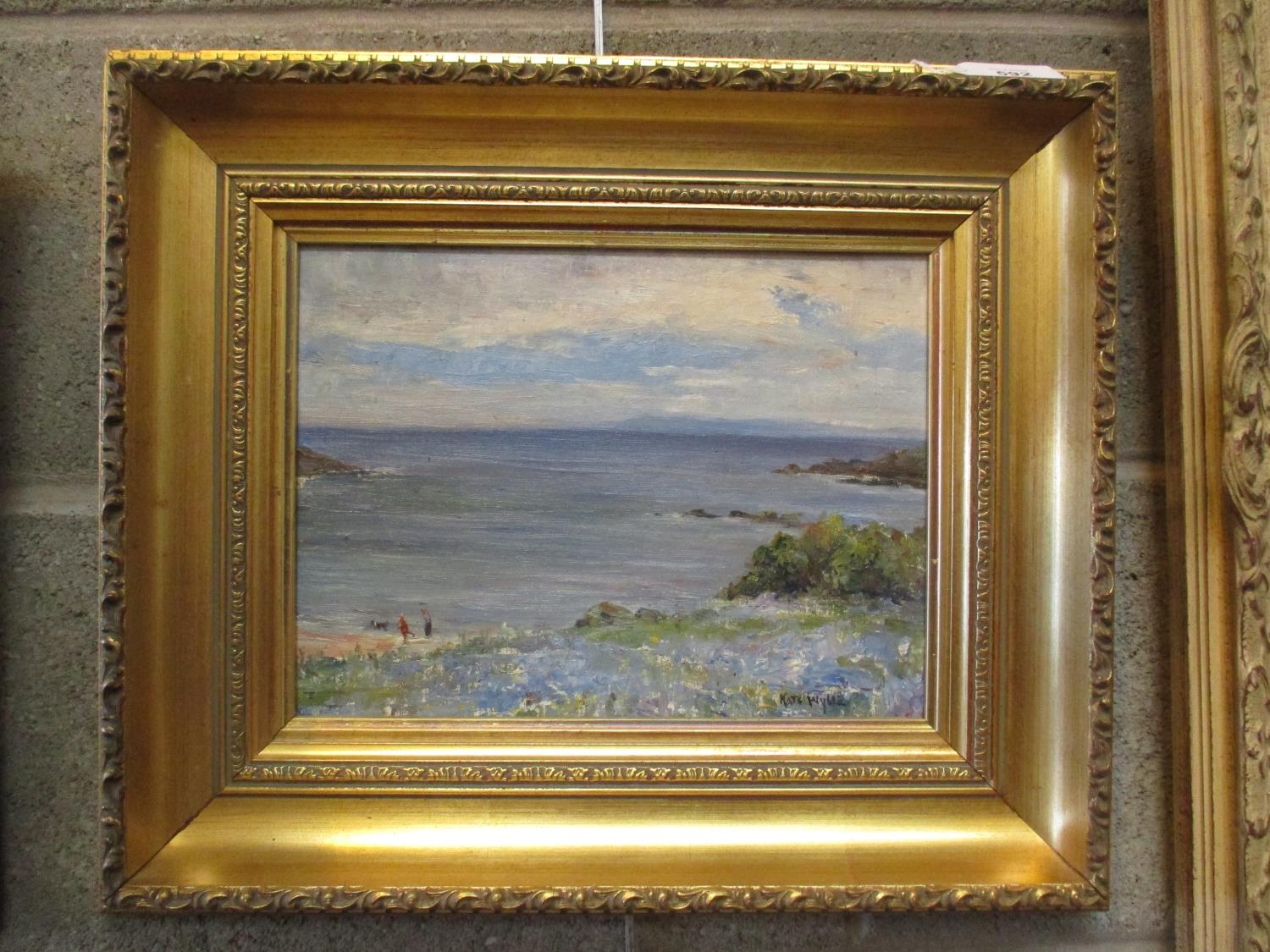 Kate Wylie, (Scottish 1877-1941), Oil on Board, Coastal Scene with ...