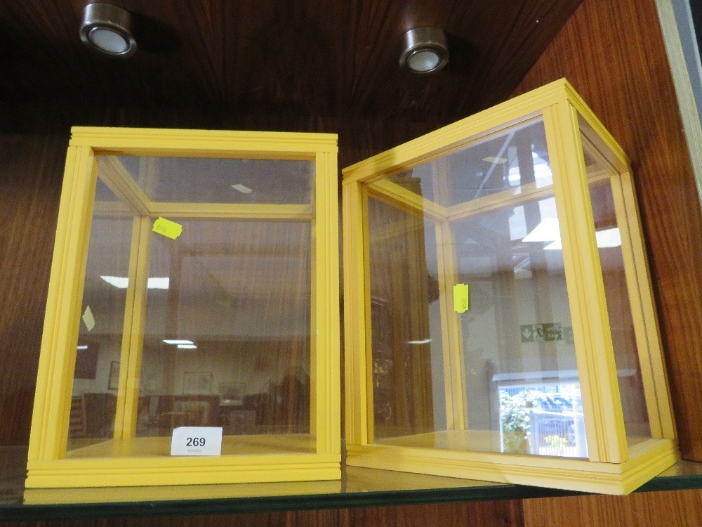 Two display cases