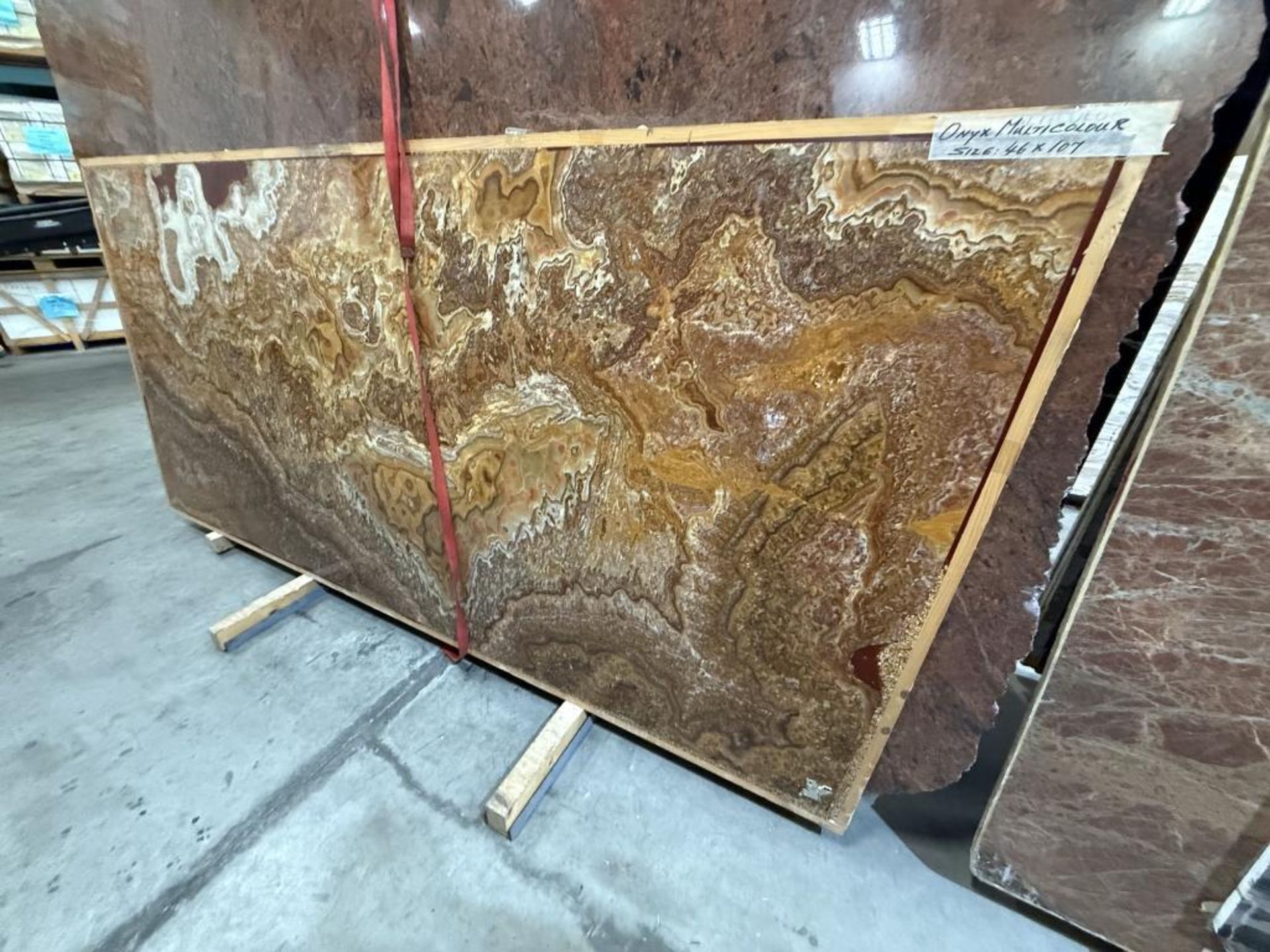 SLABS - ONYX MULTICOLOUR ONYX| 46" & 44" X 107" X 2CM | APPROX 34 SQ ...