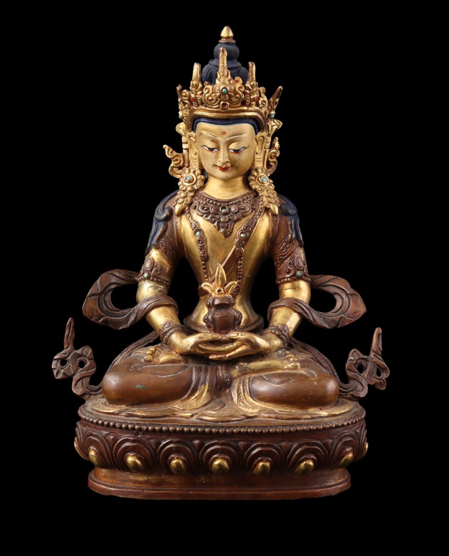 Bronze polychrome Tara, China ca. 1900, 19 cm high