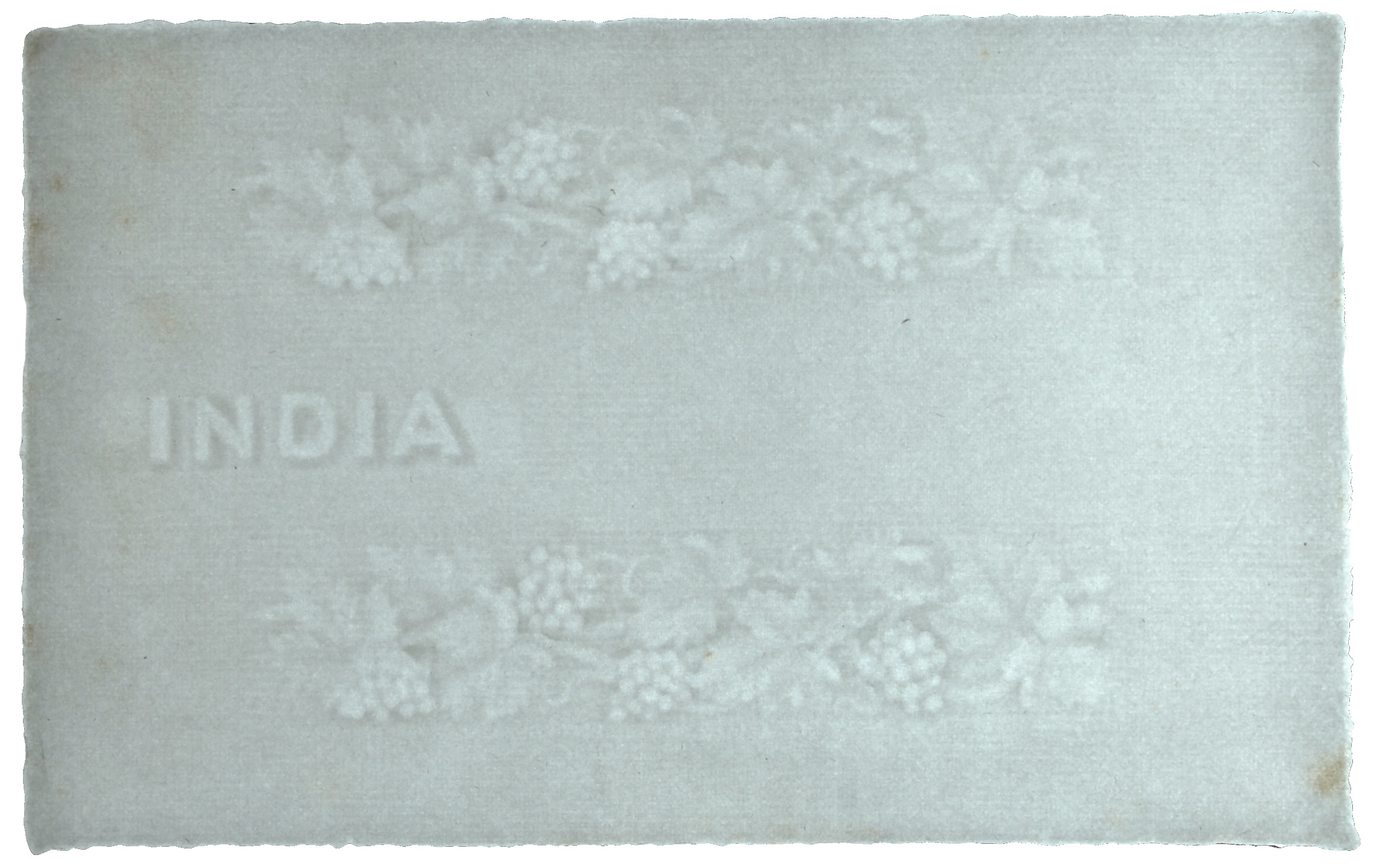 Government of India, an undated trial sheet of watermarked paper ...