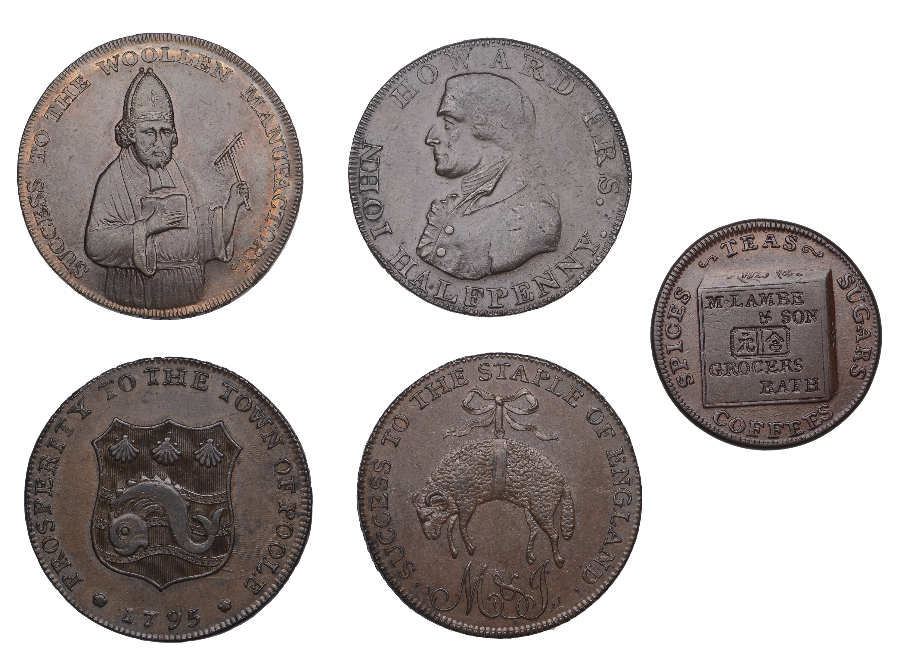 18th Century Tokens, DEVON, Exeter, Samuel Kingdon, Halfpenny, 1792, 12 ...