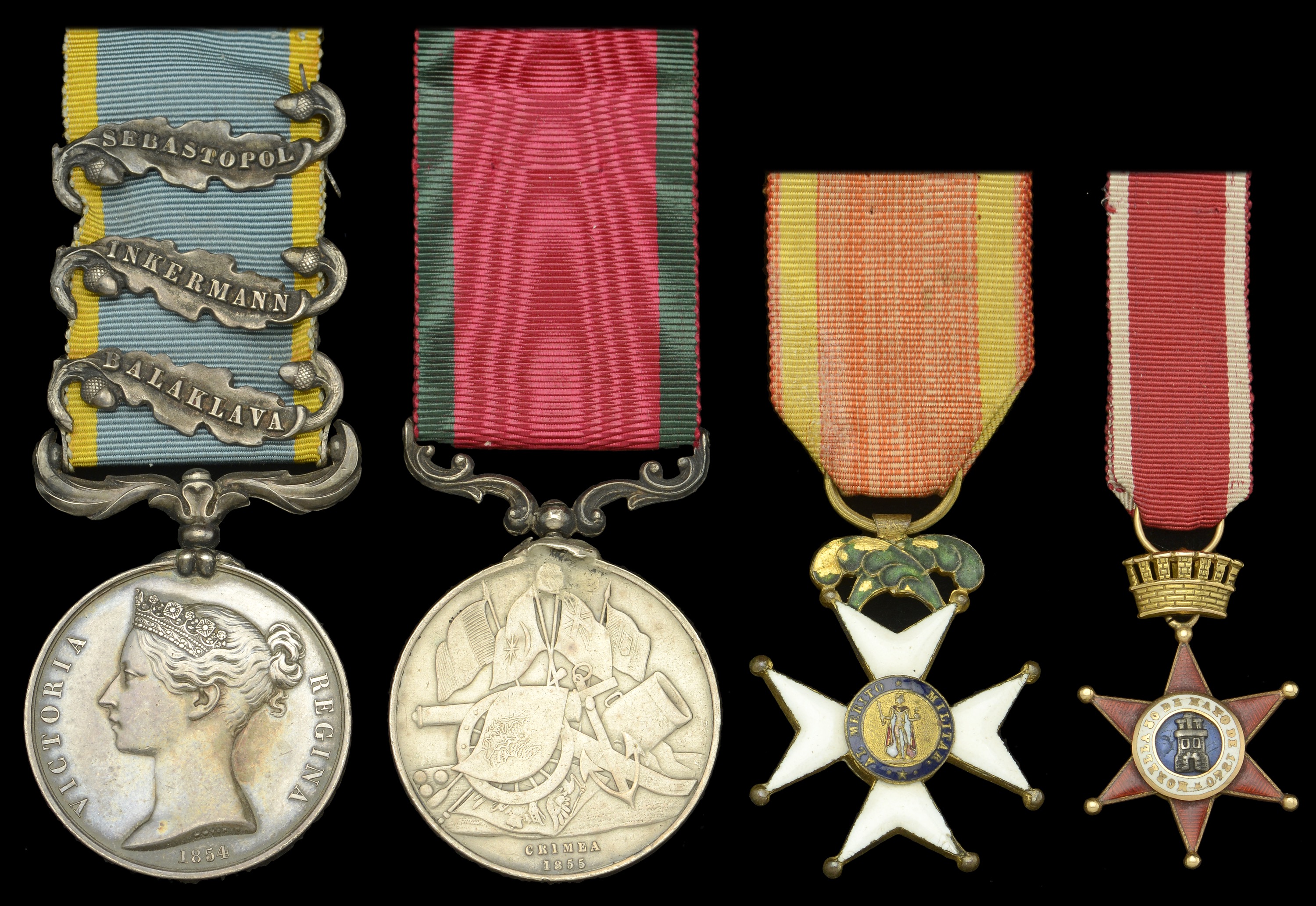 A rare Carlist War and Crimea Light Brigade group of four awarded to ...